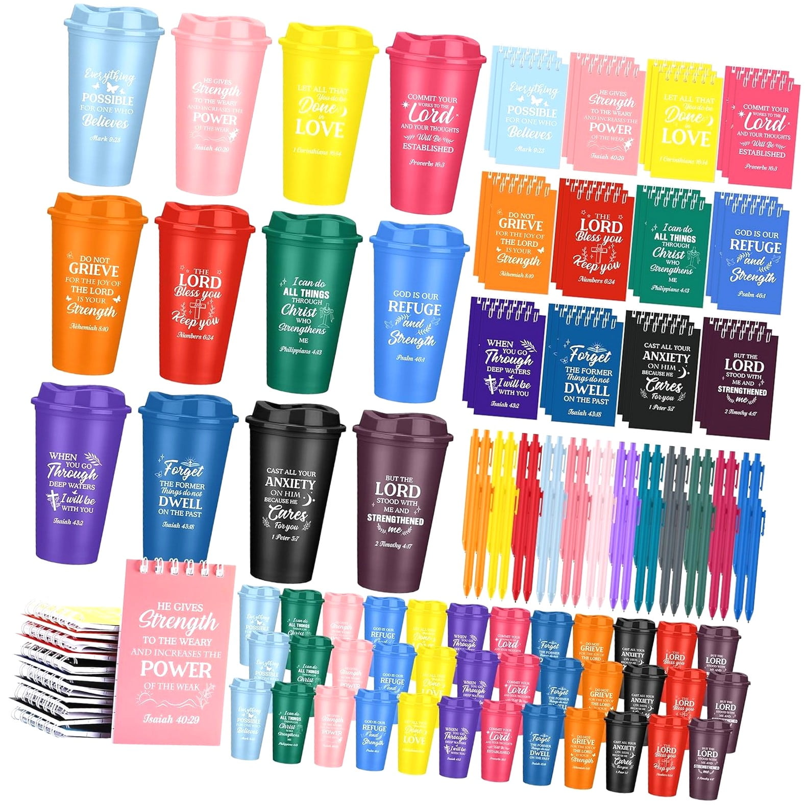 Myst Design 48 Pack Christmas Cups Bulk 16oz Plastic Tumblers with ...