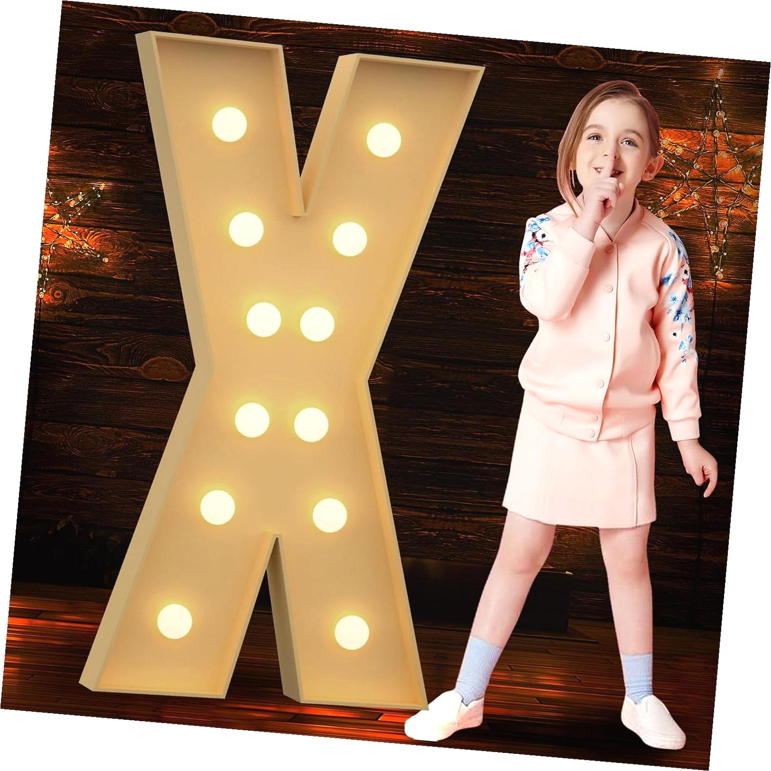 Myst Design 4FT Light-Up Marquee Letters, DIY Large Letter X for Shower ...