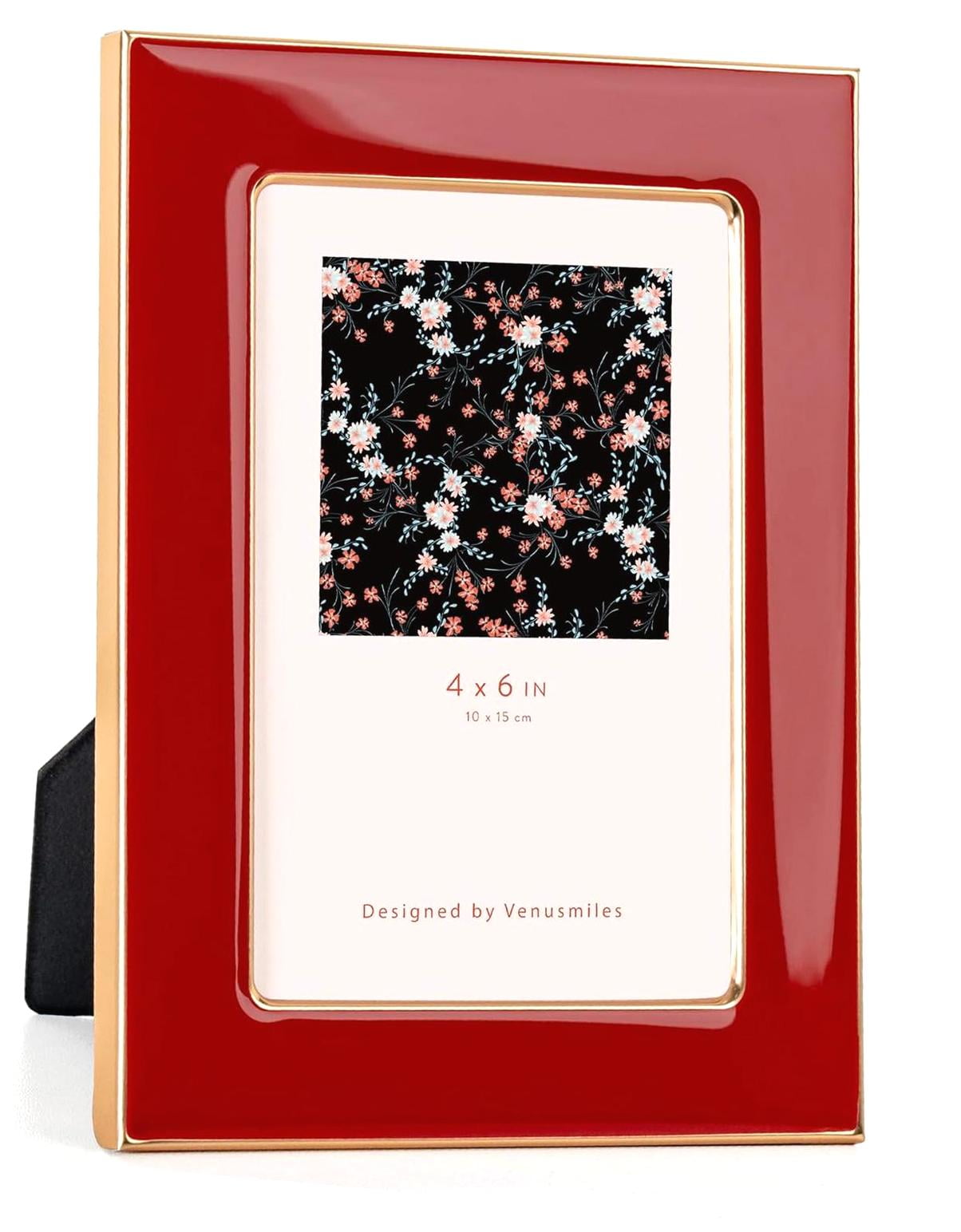 Myst Design 4x6 Enamel Photo Frame, Metal Border with Stand, Genuine ...
