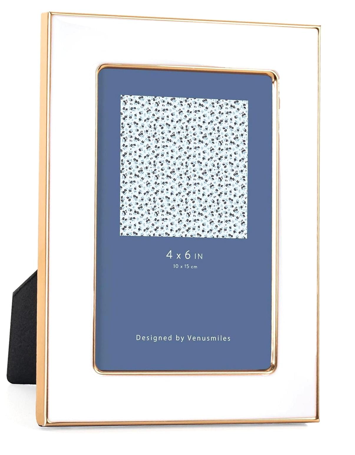 Myst Design 4x6 Enamel Photo Frame, Metal Border with Stand, Genuine ...