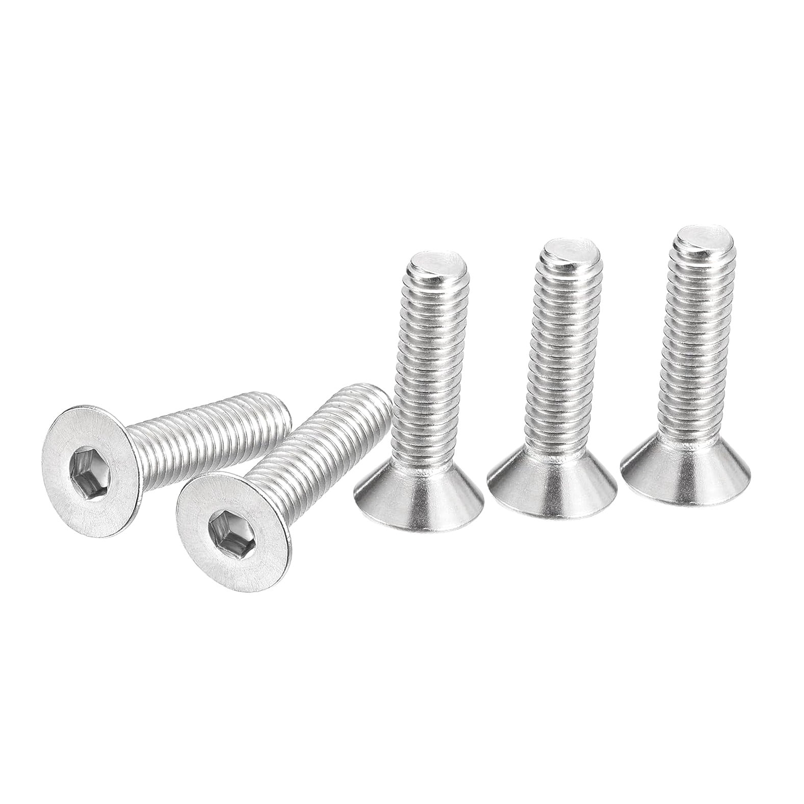 Myst Design 5/16-18 1-1/4" Flat Cap Screws, 20 Pack 304 Steel Hex Flat ...