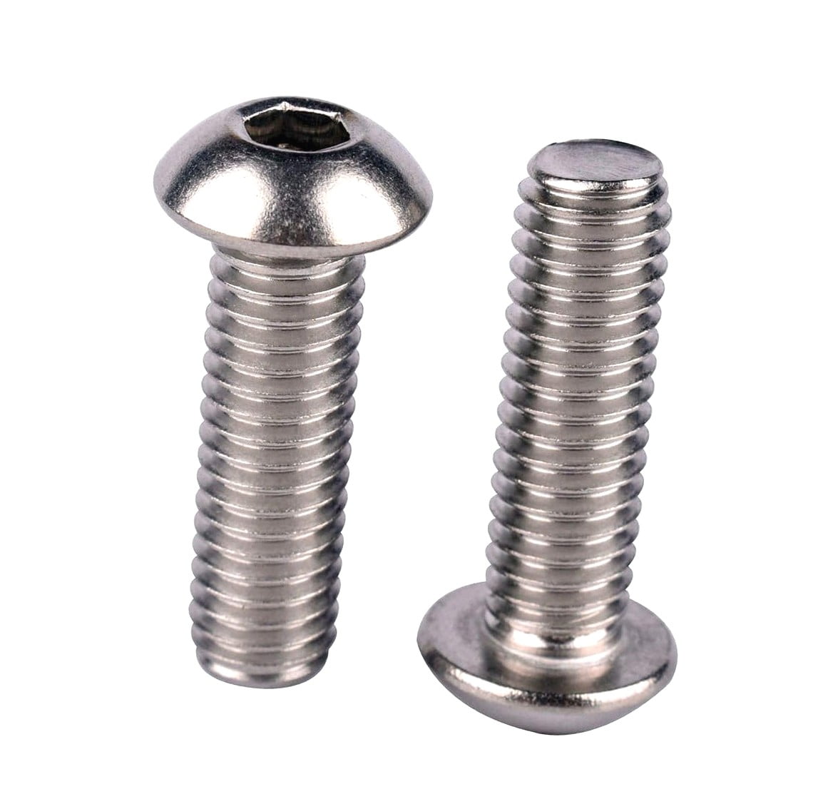 Myst Design 5/16-18 1 Inch Button Cap Screws, 304 Steel 18-8, Hex Drive ...