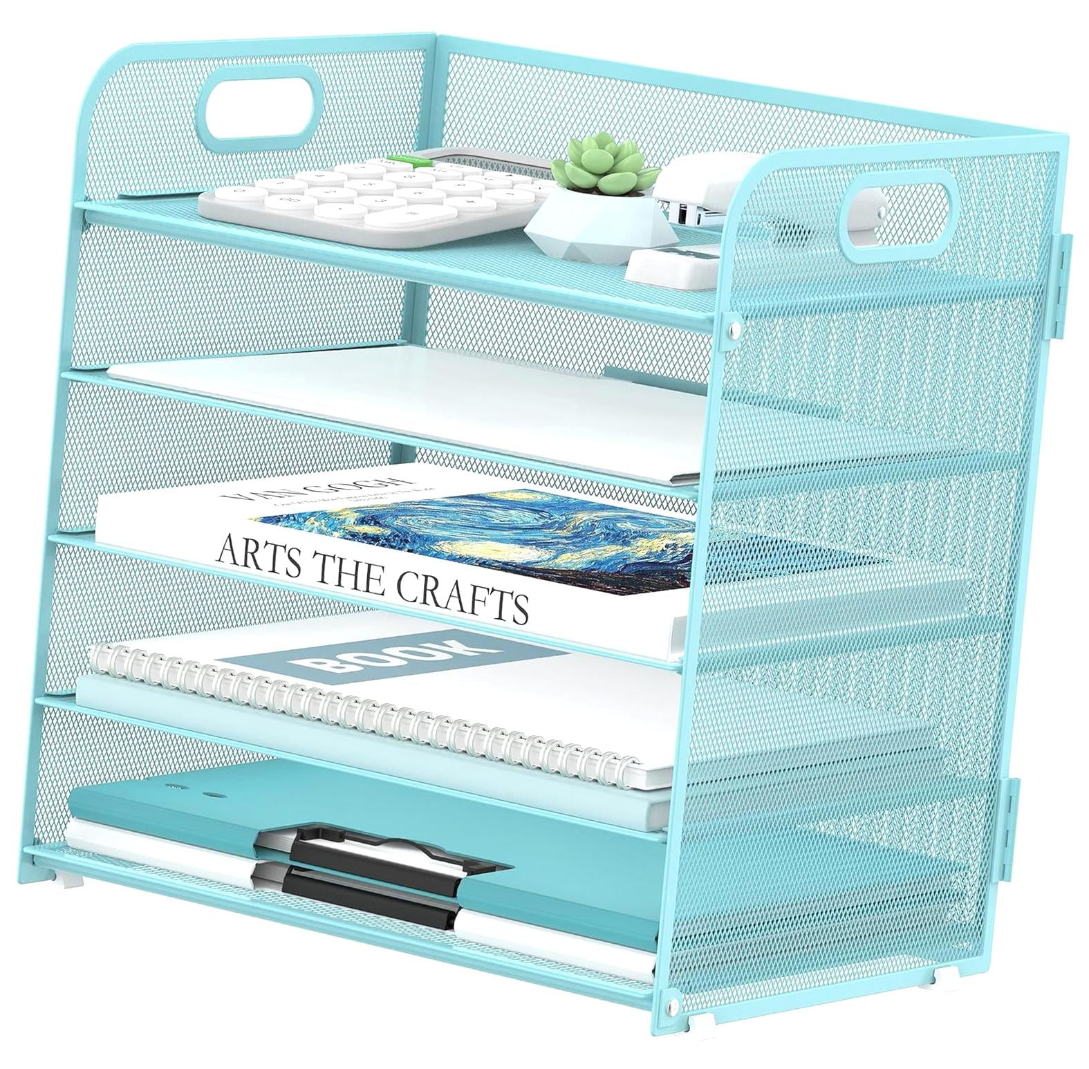 Myst Design 5-Tier Paper Organizer with Handle - Mesh Desk File ...