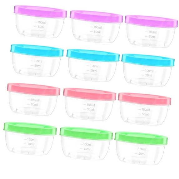 Myst Design 5 oz Small Freezer Storage Containers with Screw , 12 Pack ...