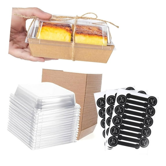 Myst Design 50 Pack 4.7x4.5x1.2 Inch Paper Cake Boxes with Clear ...