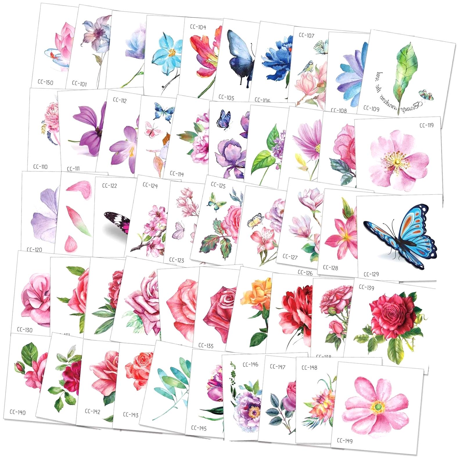 Myst Design 50 Sheets for Women, Teens, and Girls, Delicate Body Art ...