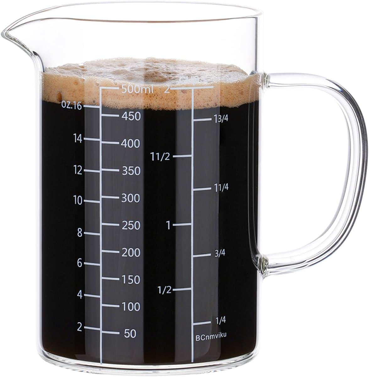 Myst Design 500ML 2 CUP Glass Measuring Cup With Handle, High Borosilie ...