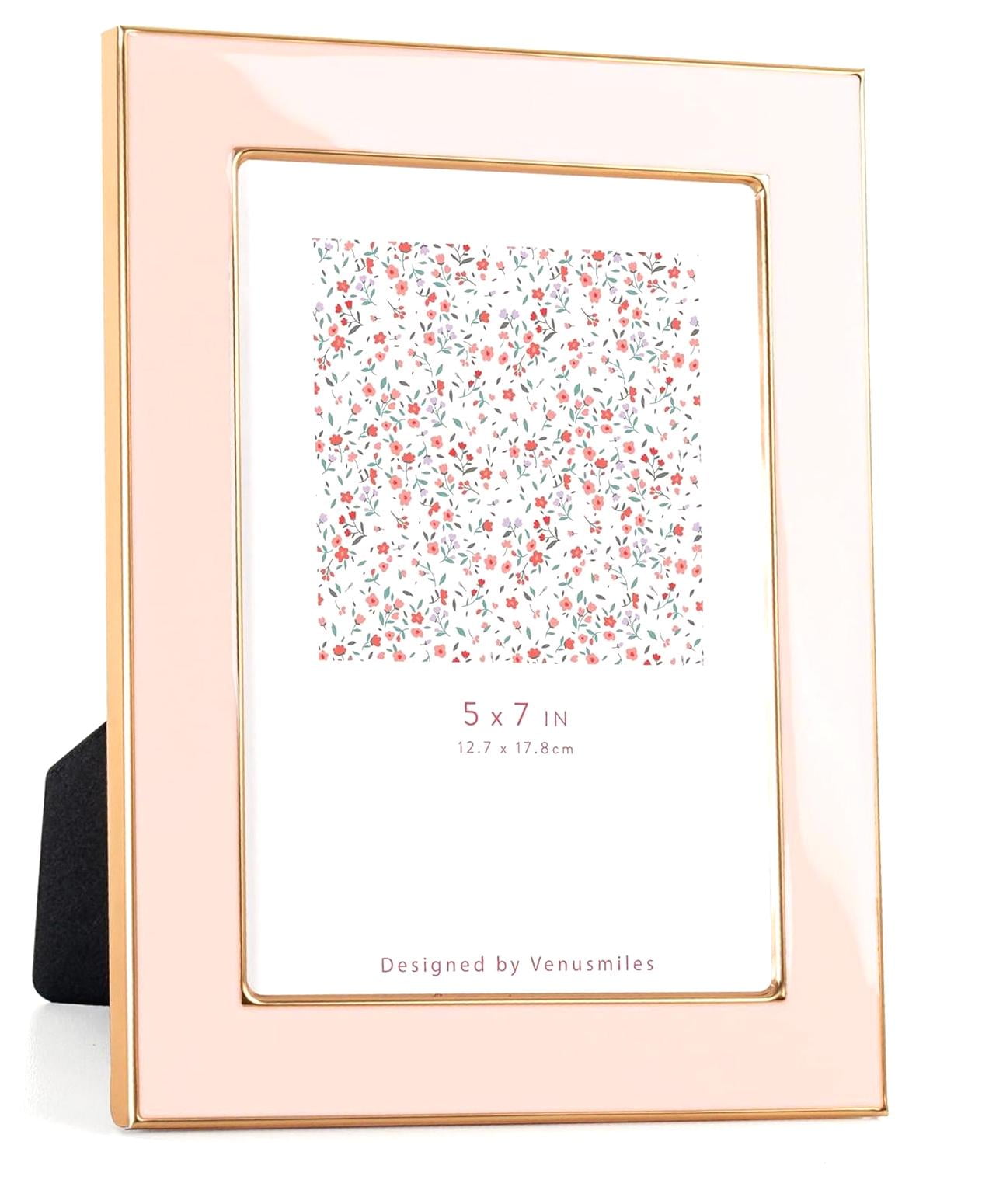 Myst Design 5x7 Enamel Photo Frame, Metal Border with Stand, Genuine ...