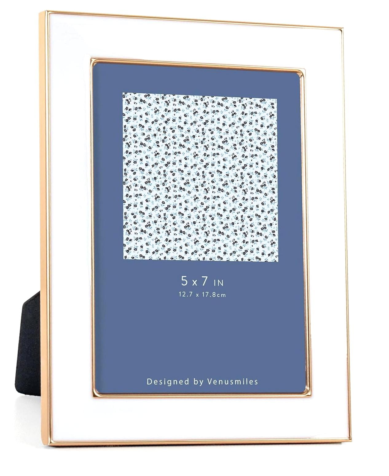 Myst Design 5x7 Enamel Photo Frame, Metal Border with Stand, Genuine ...