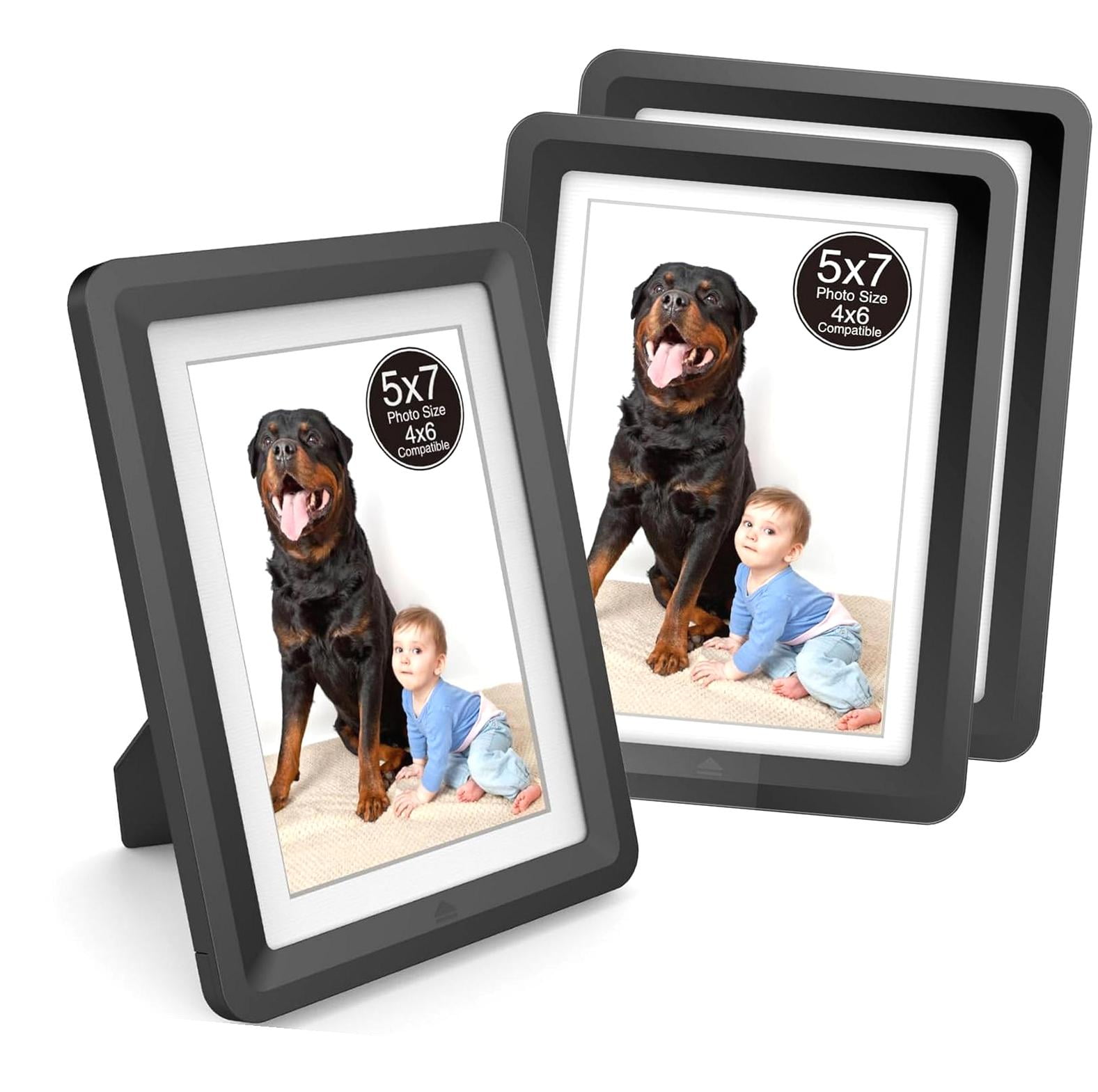 Myst Design 5x7 Picture Frame with Mat, Effortless 5-Second Setup, No ...