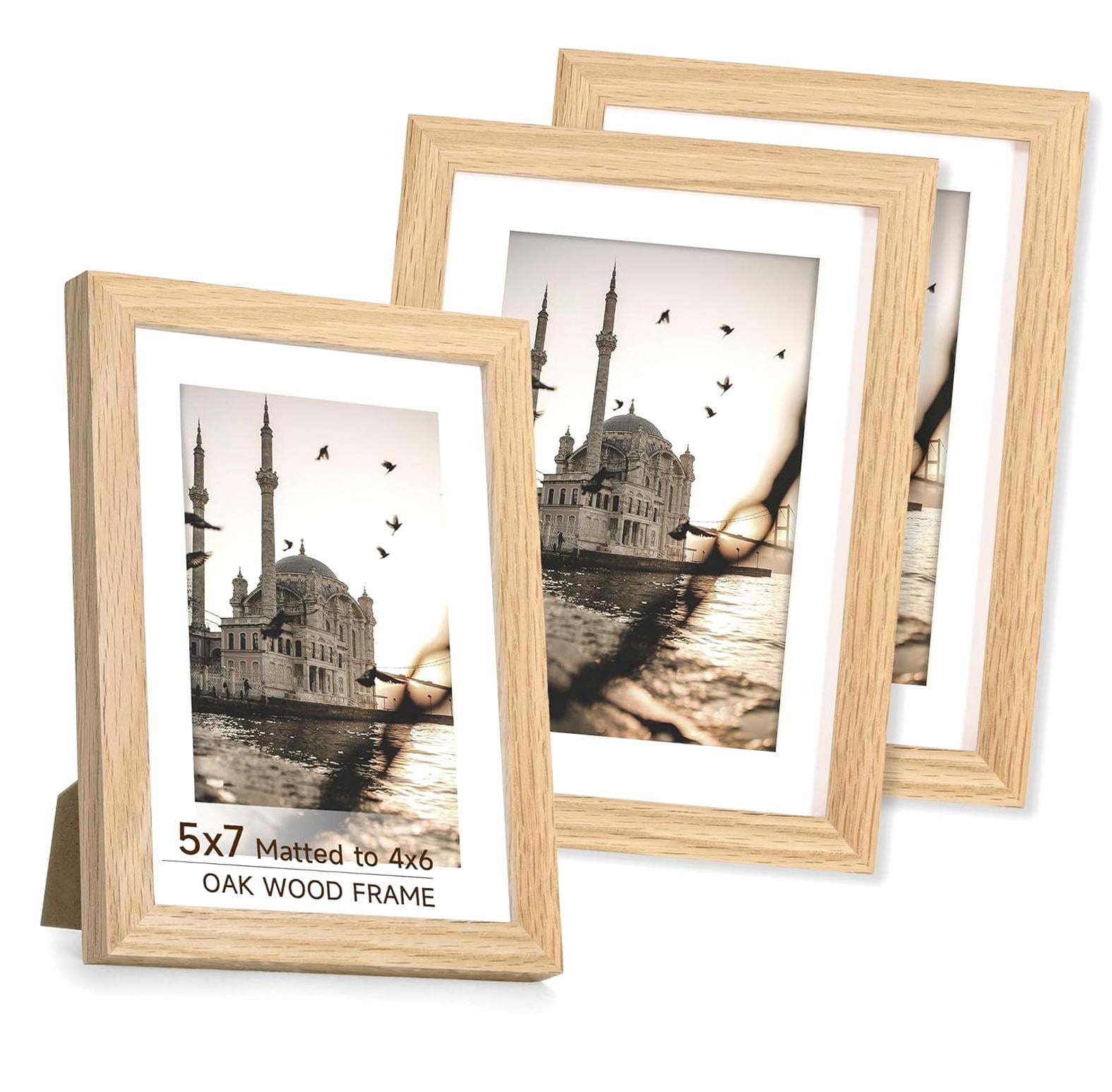 Myst Design 5x7 Wood Picture Frame, Minimalist 5x7 Frame with ...