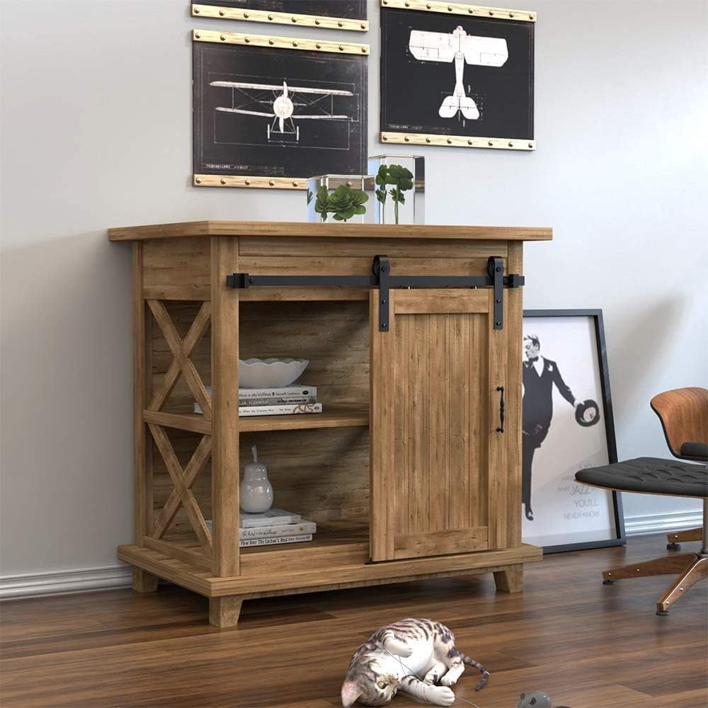 Myst Design 6.6FT Compact Sliding Barn Door Set for Single Door Small ...