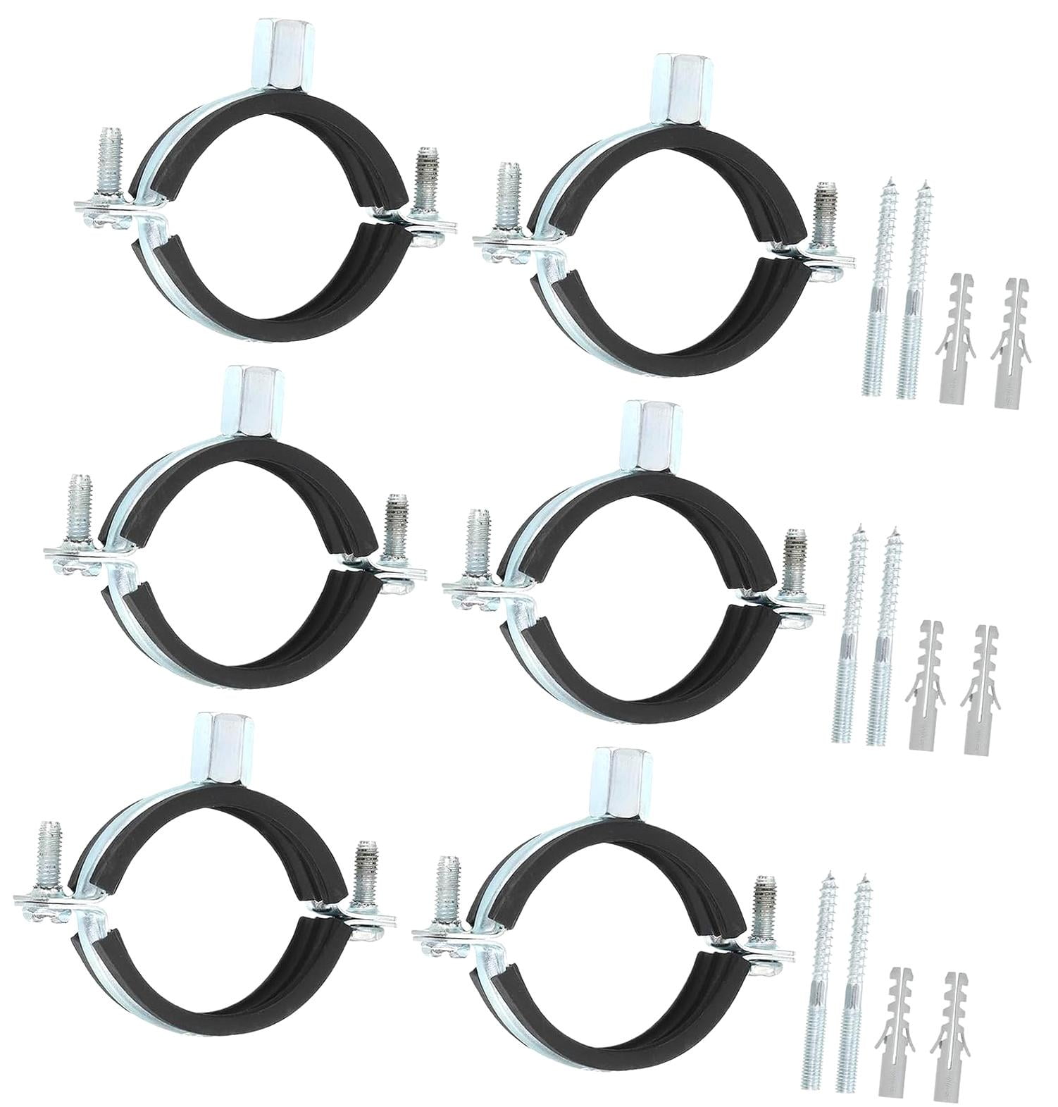 Myst Design 6 Pcs Adjustable Pipe Mounting Clamps, 2"(50mm) Ceiling or Wall Mount Split Pipe ...