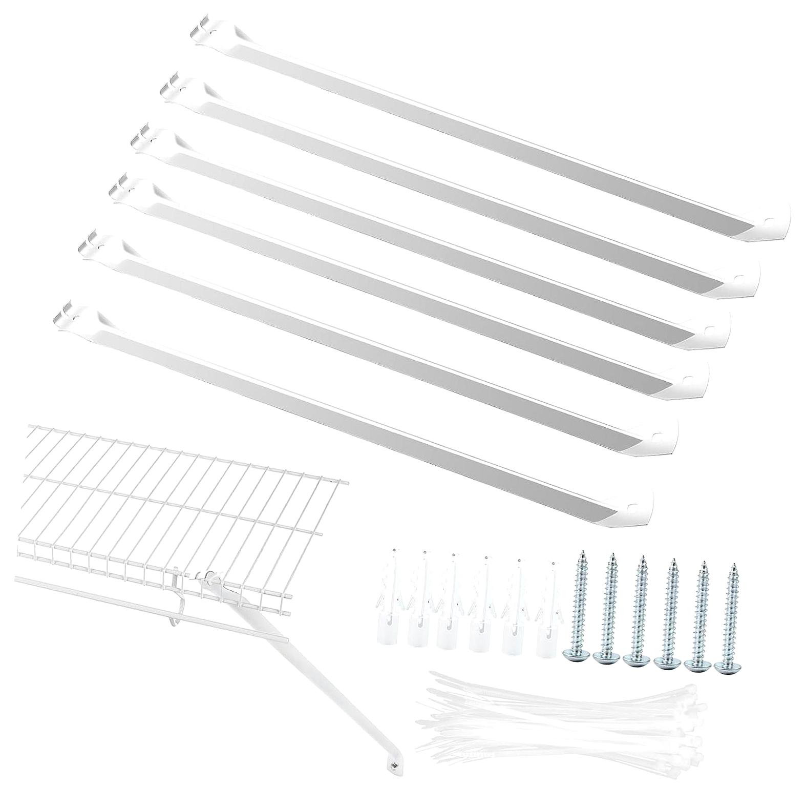 Myst Design 6-Piece 12-Inch Wire, White Metal Closet Support Bracket ...