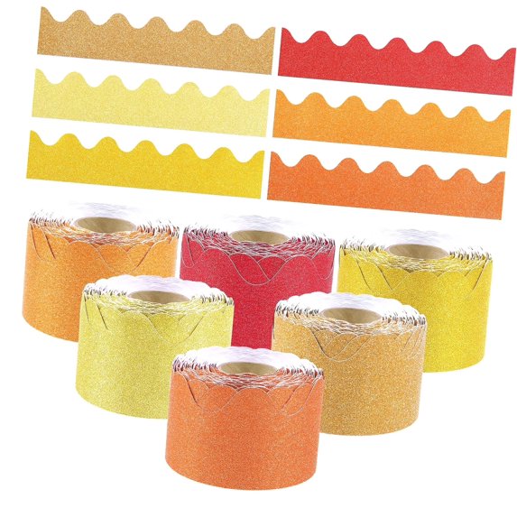 Myst Design 6 Rolls 390 Ft Fall Glitter Bulletin Borders Set, Autumn ...