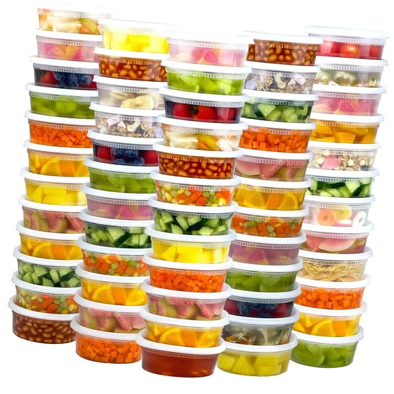 Myst Design 60 Sets (120-Piece) Containers with 8 oz, Airtight Takeout ...