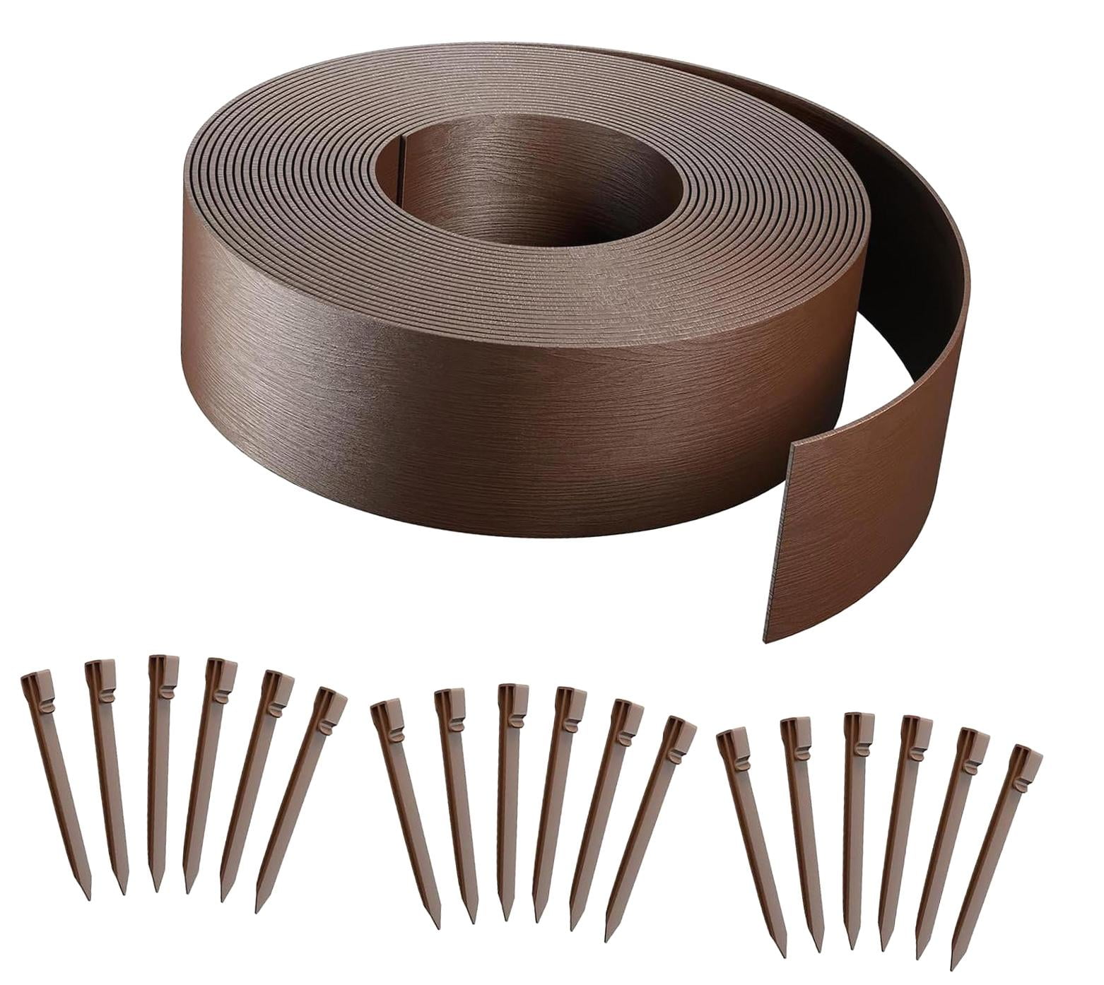 Myst Design 60FT Plastic Landscape Edging Coil Set, 4 Inch Elevated ...