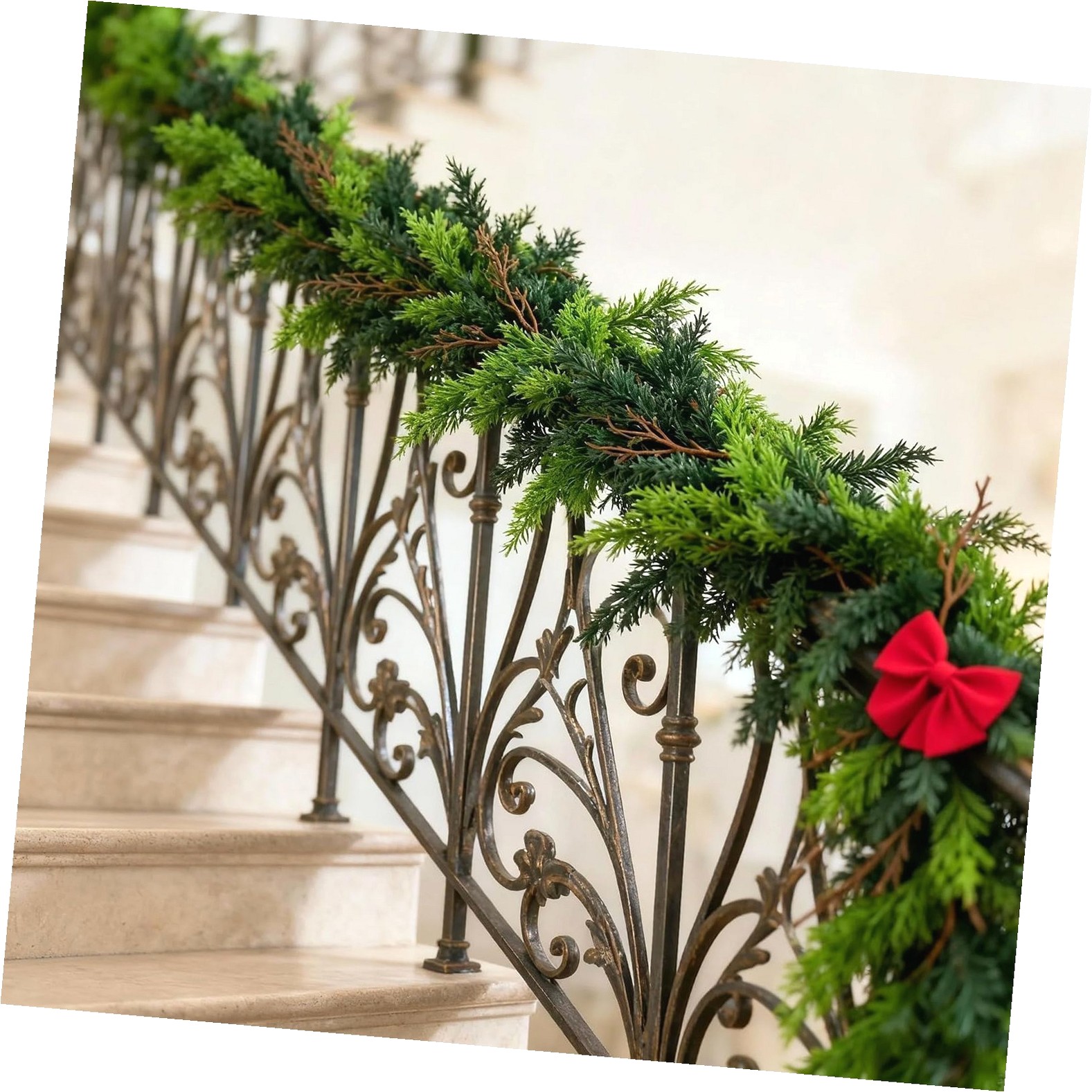 Myst Design 6Ft Christmas Garland, Artificial Cypress Garland with Pine ...