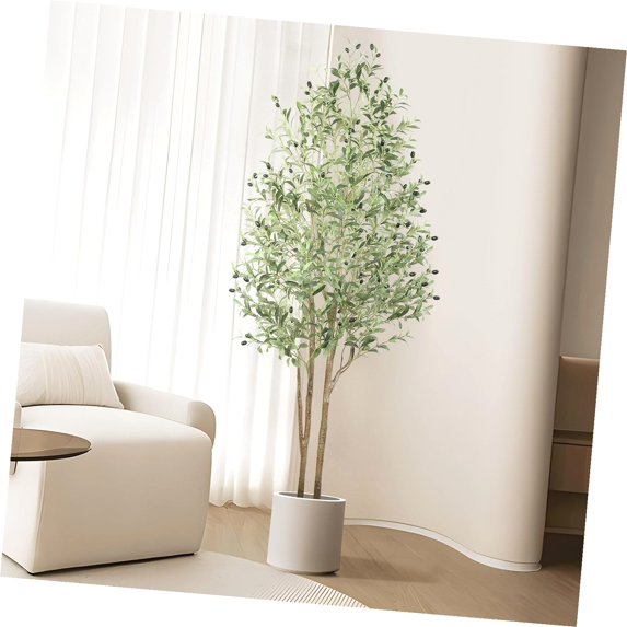 Myst Design 6ft Artificial Olive Tree with Wood Trunk Lifelike ...