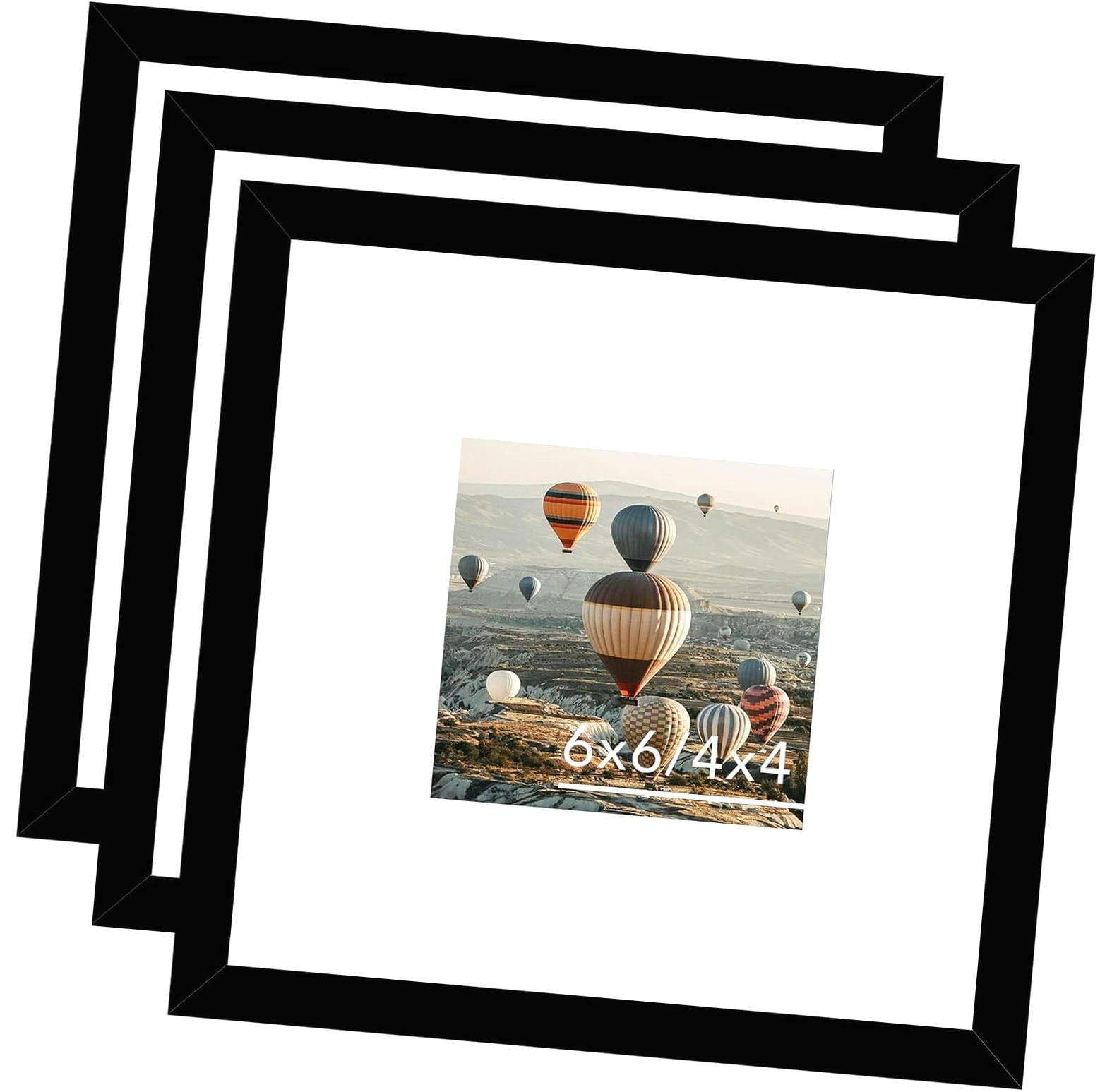 Myst Design 6x6 Frame with Mat, Showcases 4x4 Photos with Mat or 6x6 ...