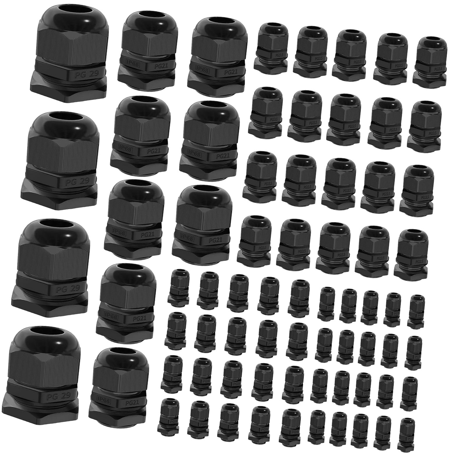 Myst Design 72 pieces Cable Glands Kit Strain Cord Connector Grip ...