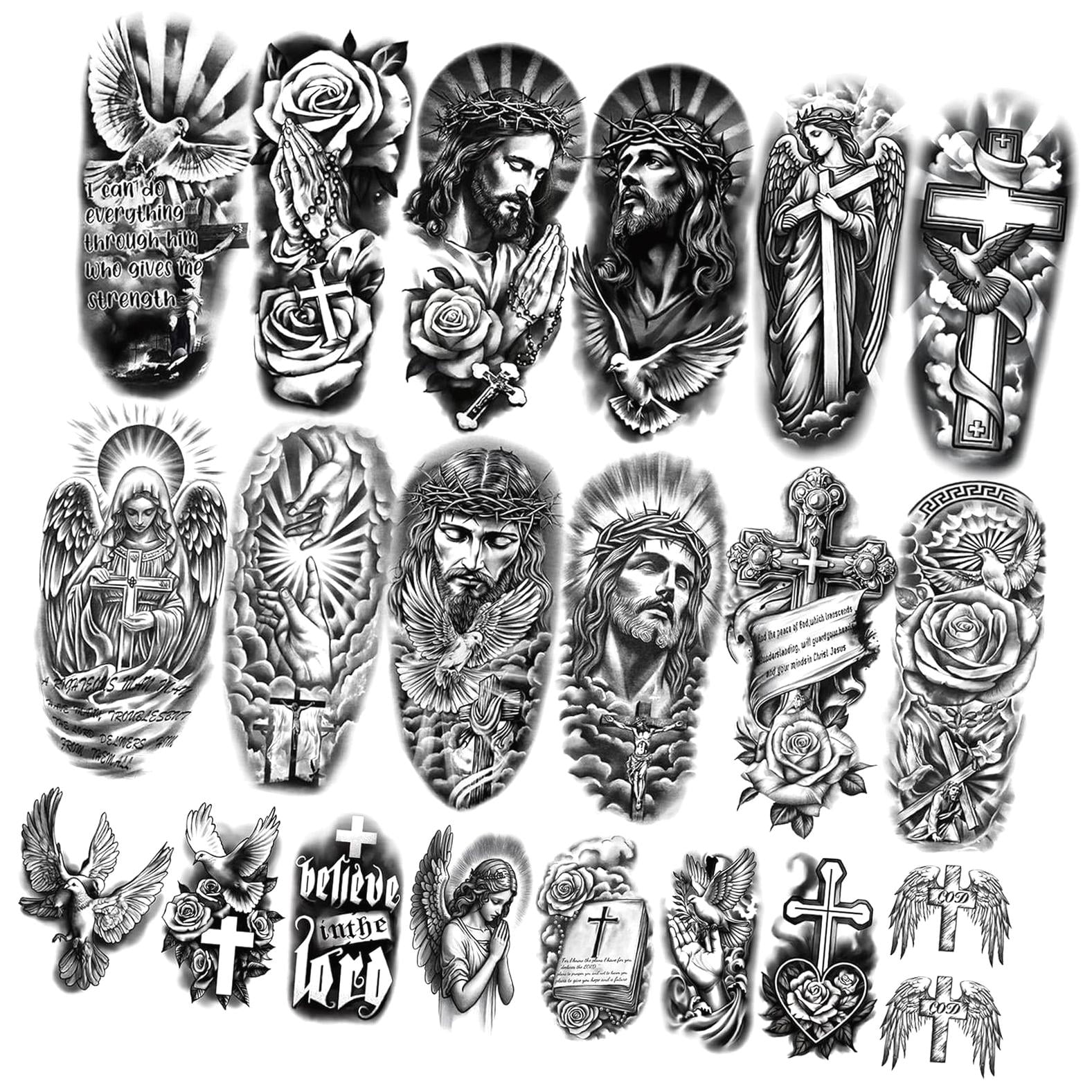 Myst Design 77 Sheets Christian Temporary Tattoo for Adults, Christ ...