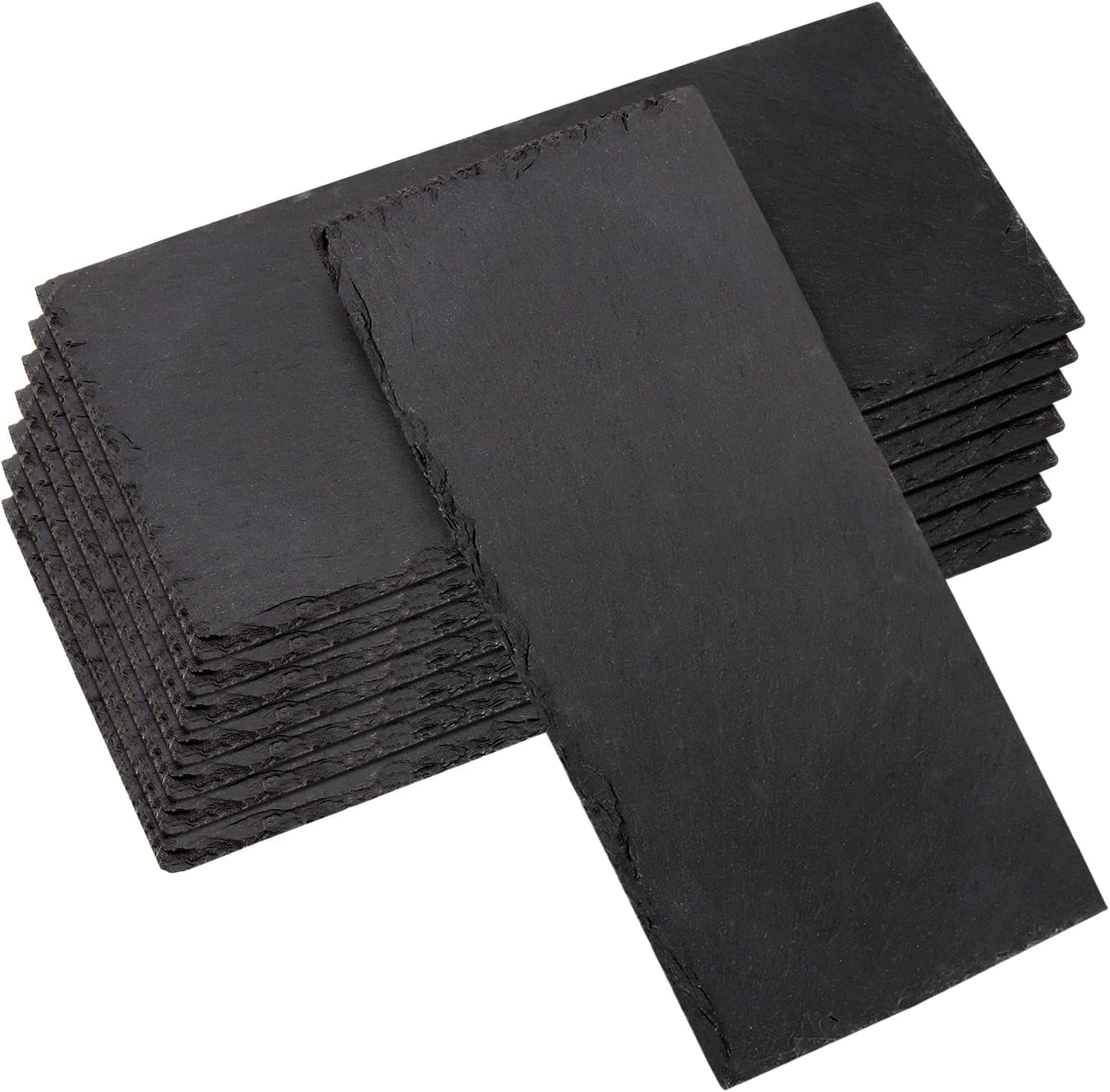 Myst Design 8 Pack 10 x 5 Inch Black Slate Plates, Rectangular Slate ...