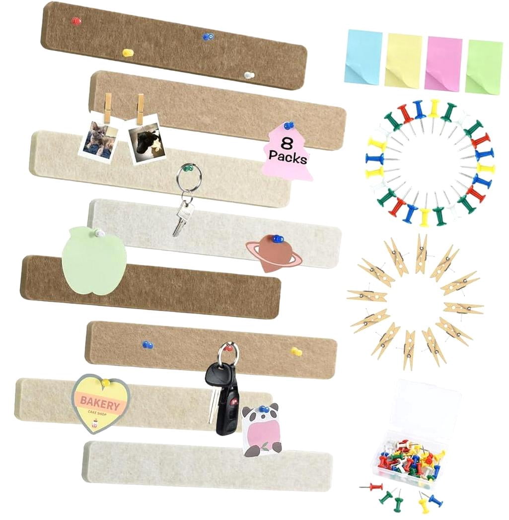 Myst Design 8 Piece Bulletin Board Strips with 50 Pushpins & 10 Wooden ...