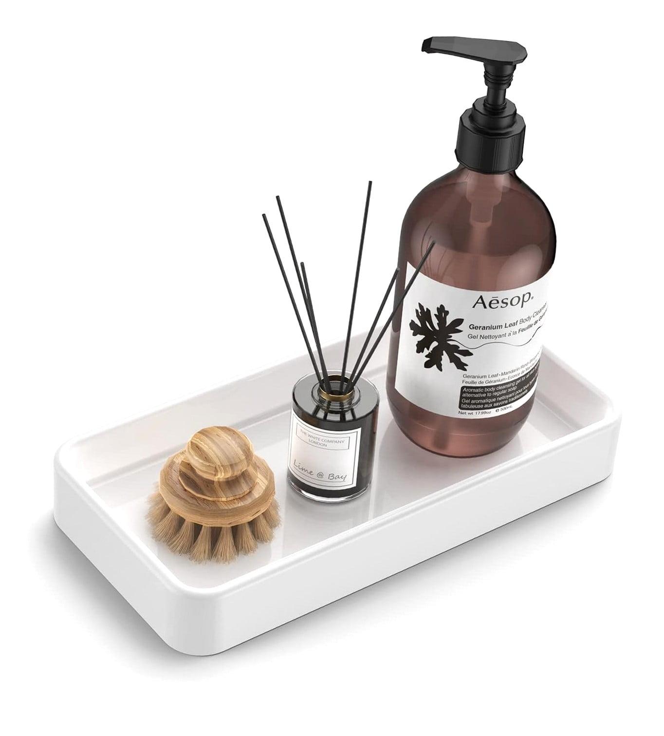 Myst Design 8" Small Rectangular Vanity Tray for Bathroom Ceramic ...