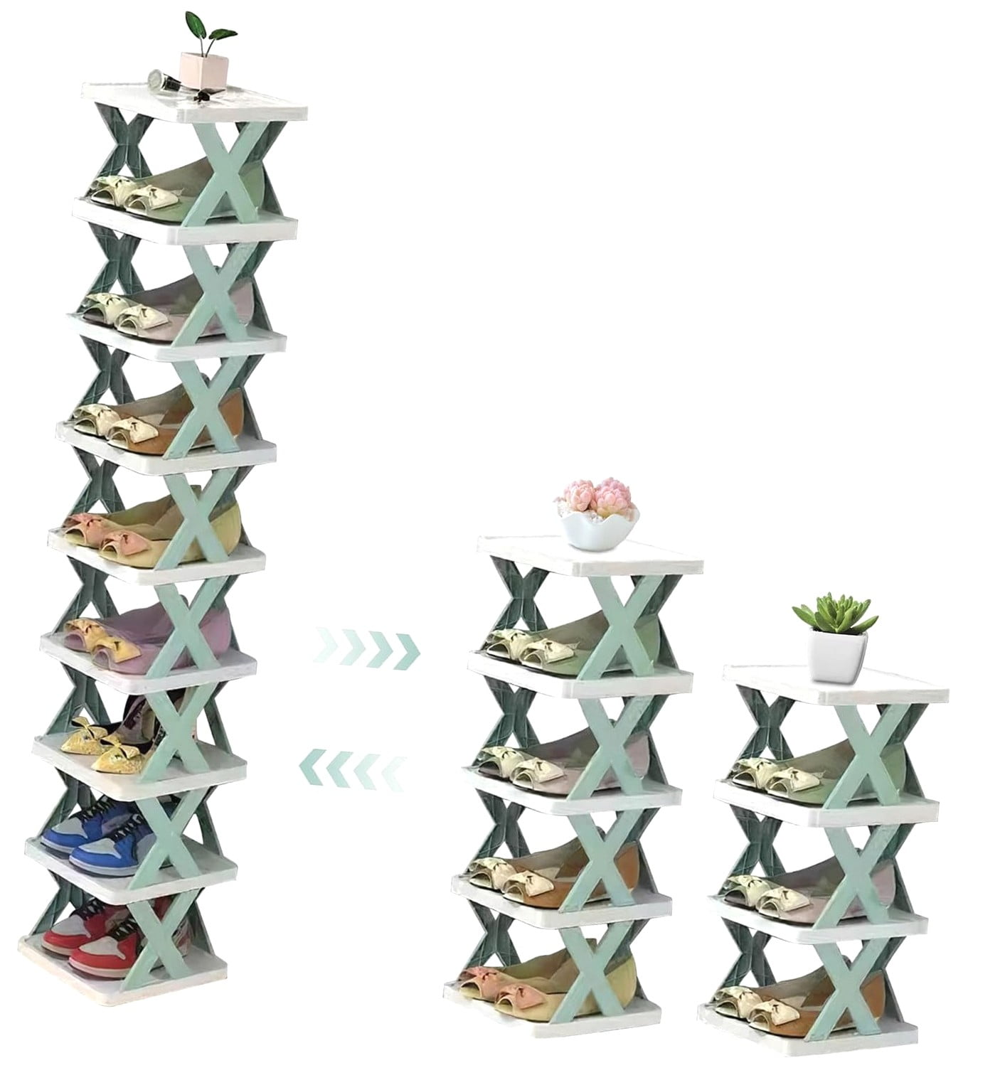 Myst Design 9 Tier Vertical Shoe Rack, Shoe Organizer for Slim Entryway ...