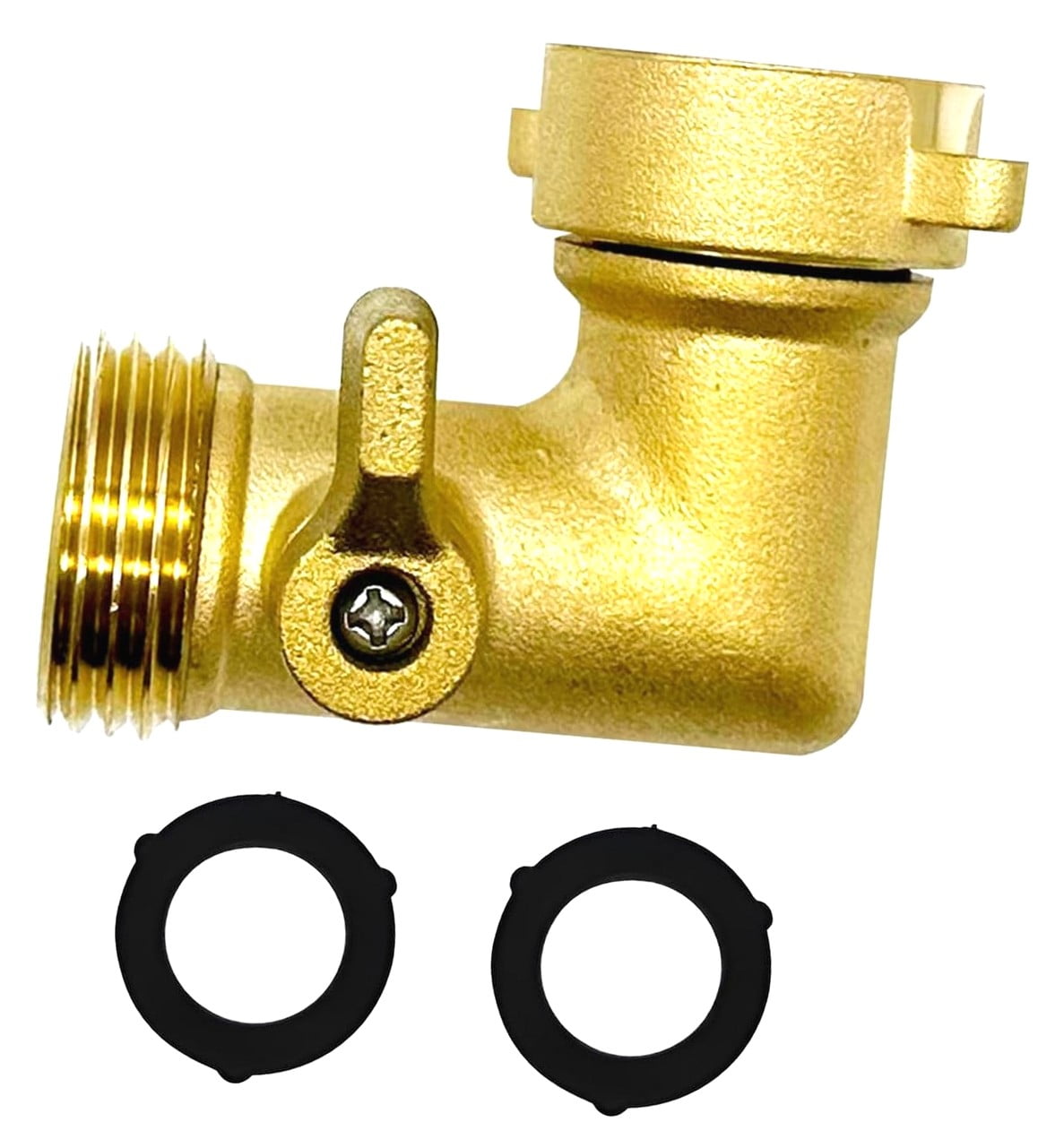 Myst Design 90 Degree Elbow Connector with Shut Off Valves-3/4" GHT RV ...