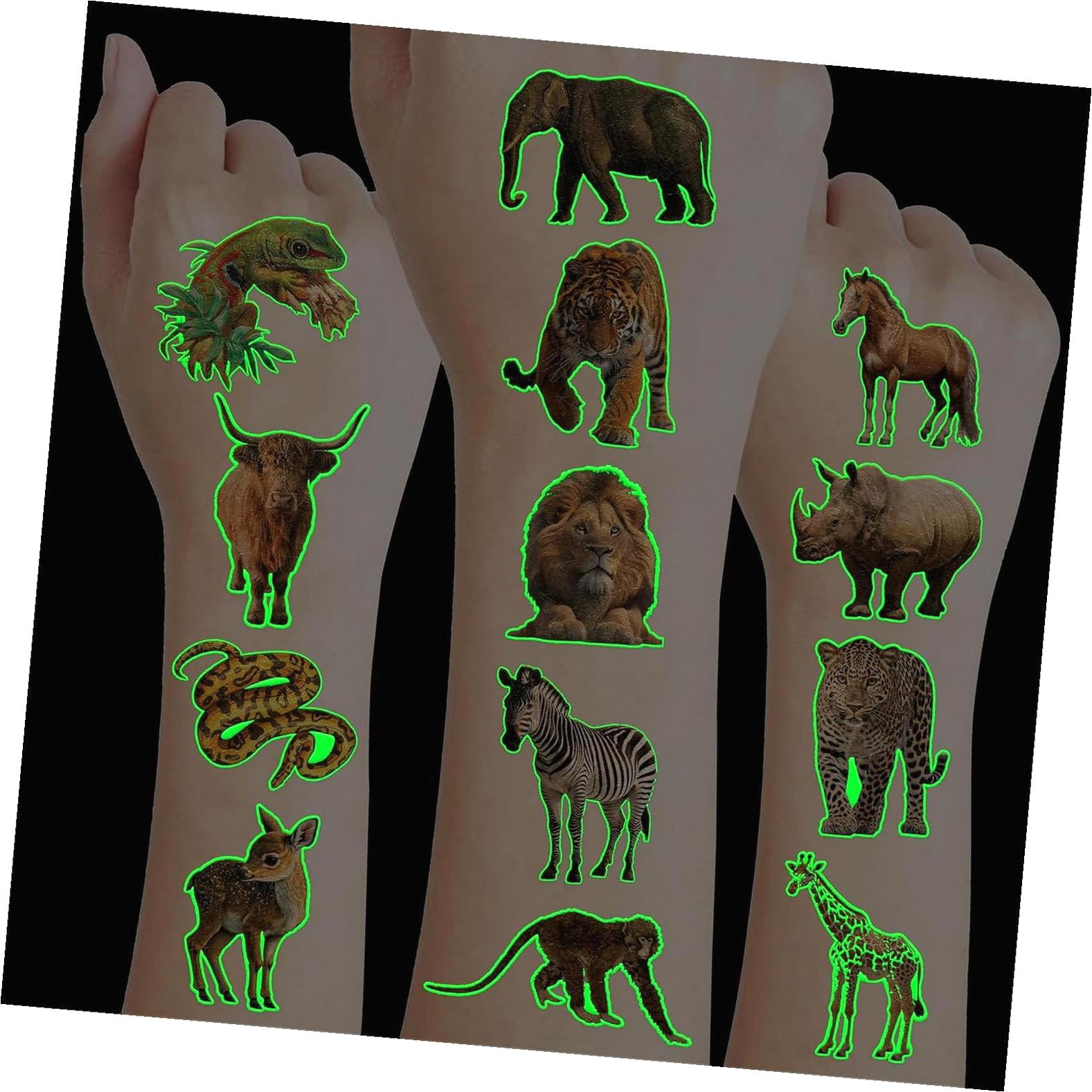 Myst Design 96-Piece Realistic Wildlife Jungle Animal Glow-In-The-Dark ...