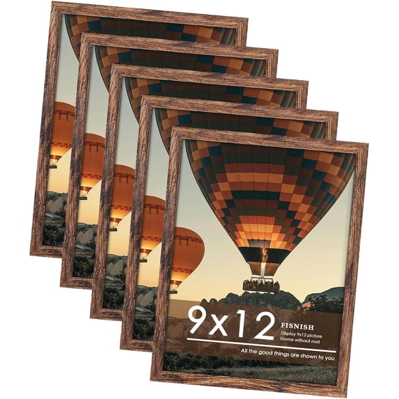 Myst Design 9x12 Frame Set, 5-Pack, Classic Brown for Wall Display in ...