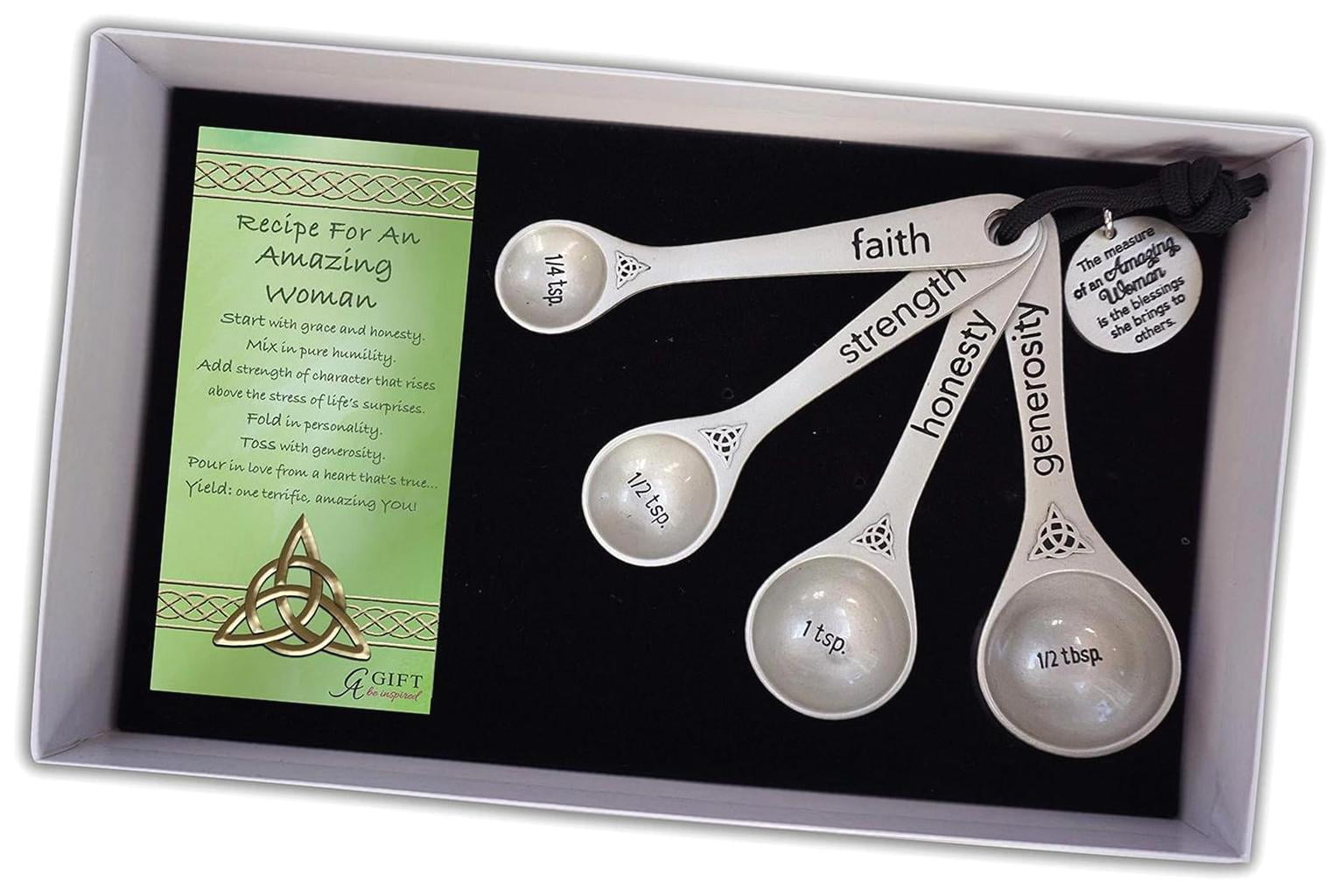 Myst Design Abbey Se Irish Amazing Woman Measuring Spoon Set Of 4, Boxed with Card, Sizes Range ...