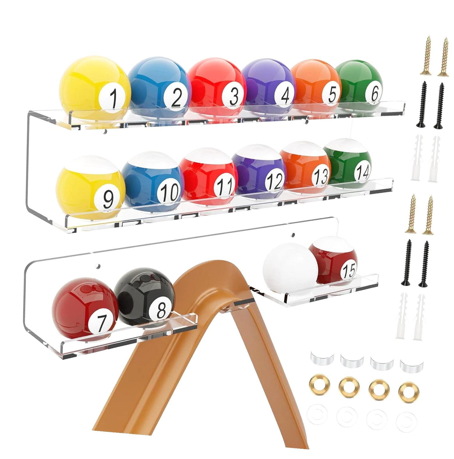 Myst Design Acrylic Billiard Storage Shelf Holder - Pool Balls Display ...