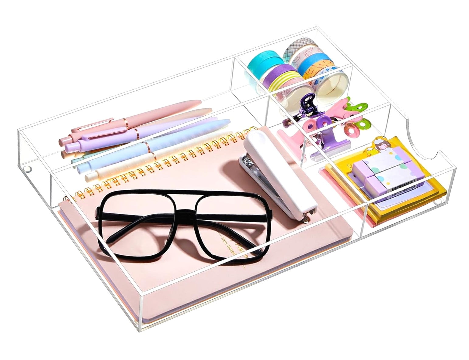 Myst Design Acrylic Desk Drawer Organizer 12.2 8.27 1.77 Inch Storage ...