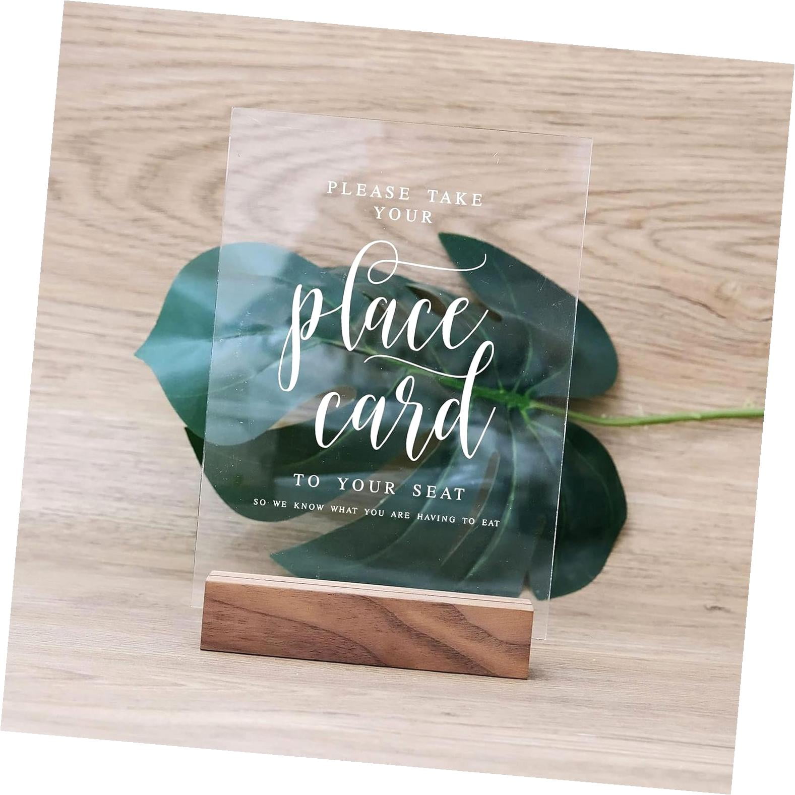 Myst Design Acrylic Place Card Sign with Wooden Stand- 5” x 7 ...