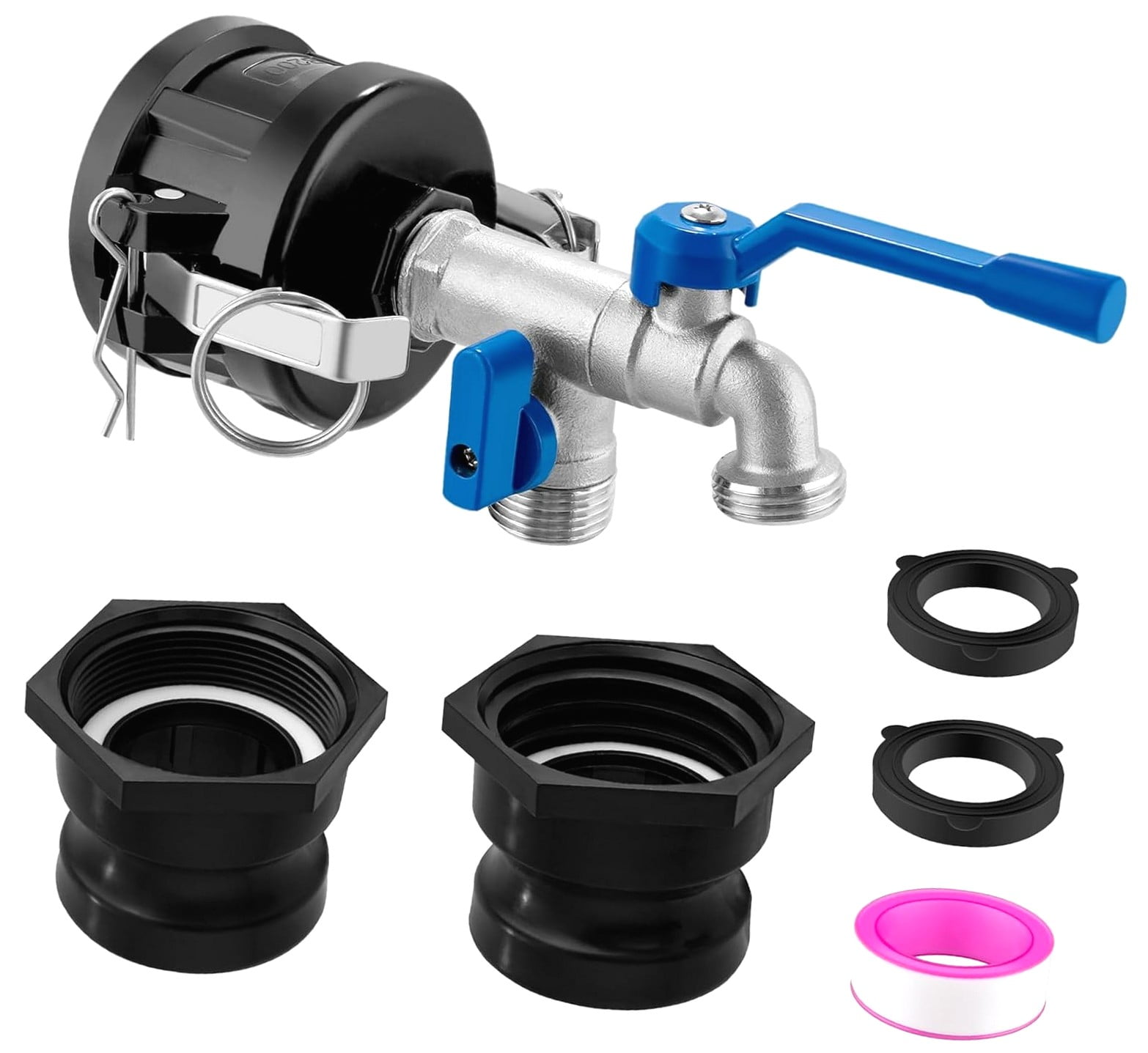 Myst Design Adapter, 2" Cam Lock for 275-330 Gallon IBC Tote with ...
