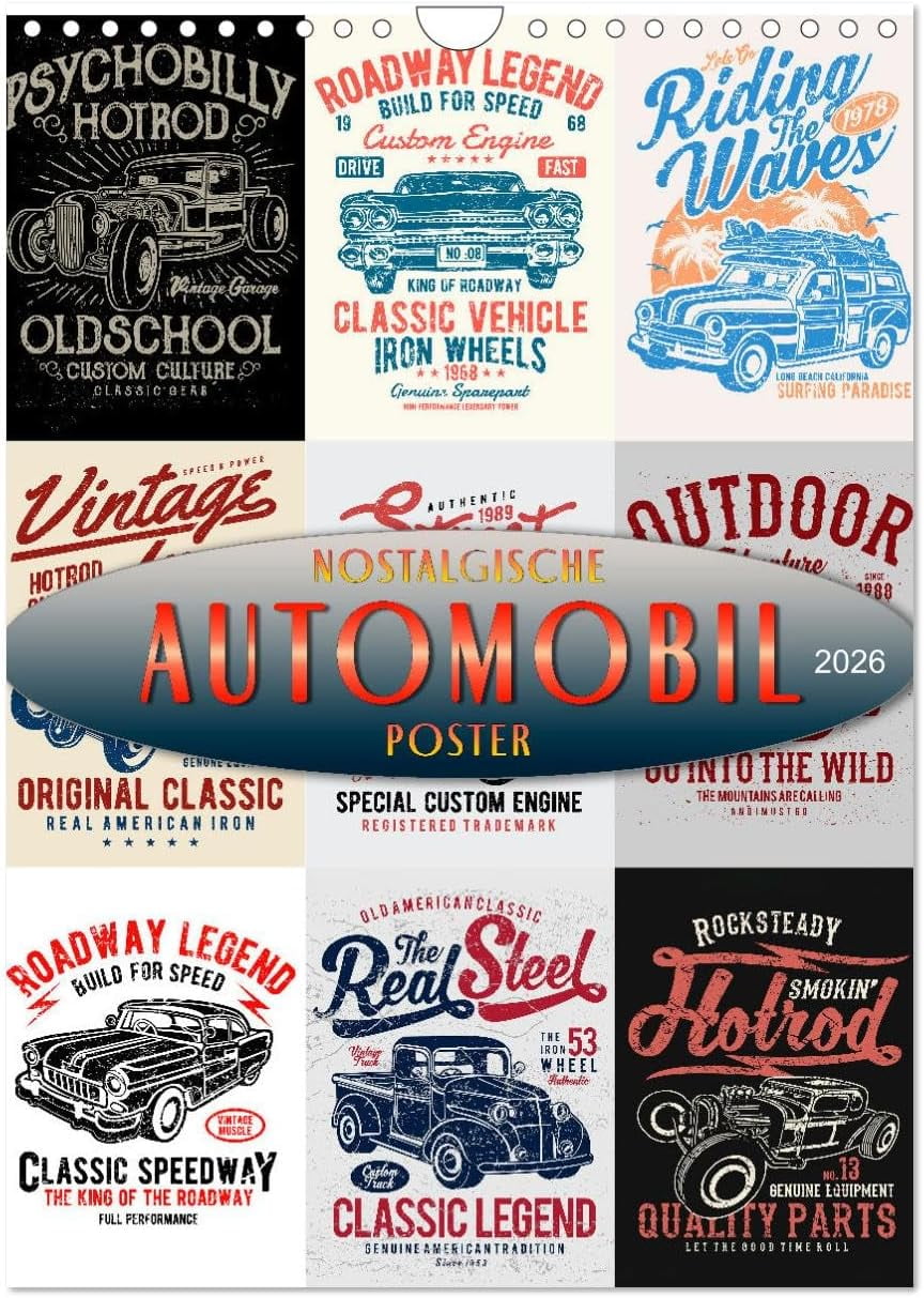 Myst Design Automobile nostalgische Poster, US-Version (Wall Calendar ...