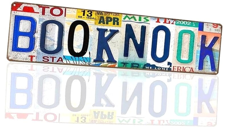 Myst Design BOOK NOOK Sign - 16x4 Inch Metal License Plate Wall Decor ...