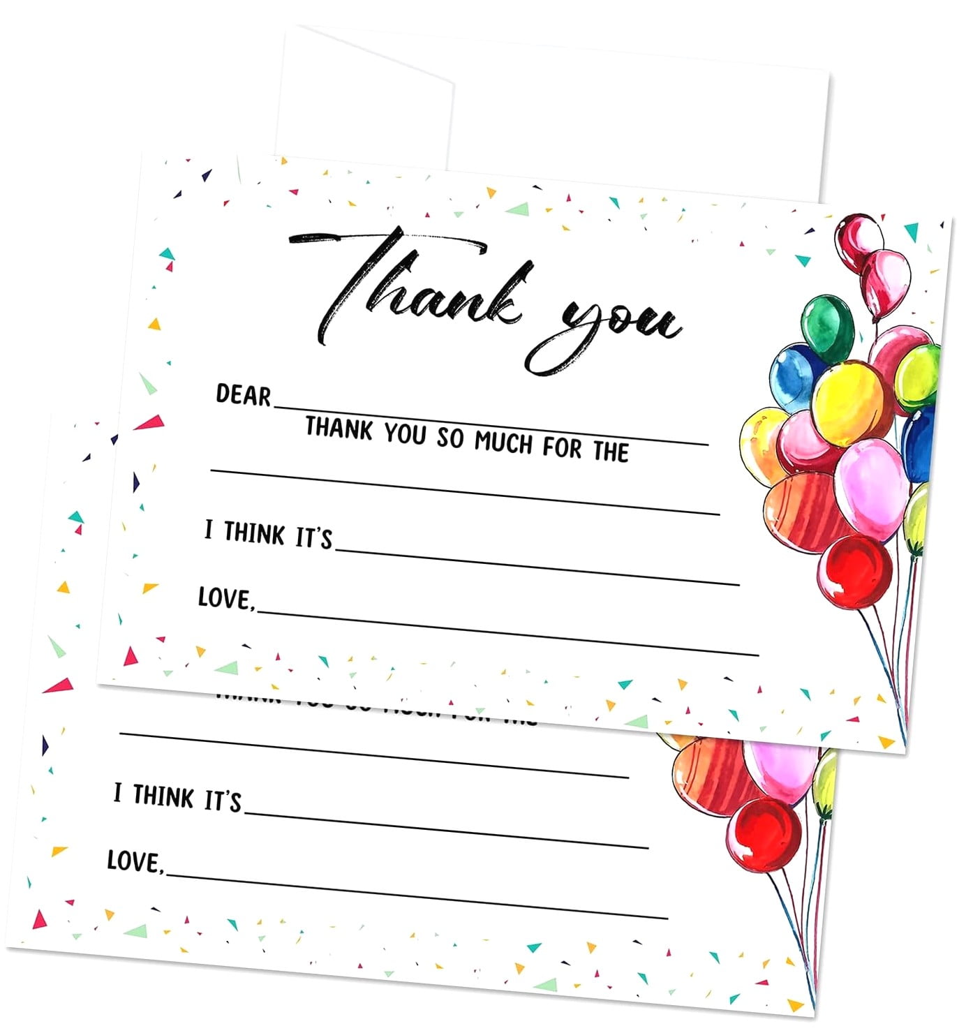 Myst Design Balloon Thank You , Birthday Thank You Card Fill In The ...