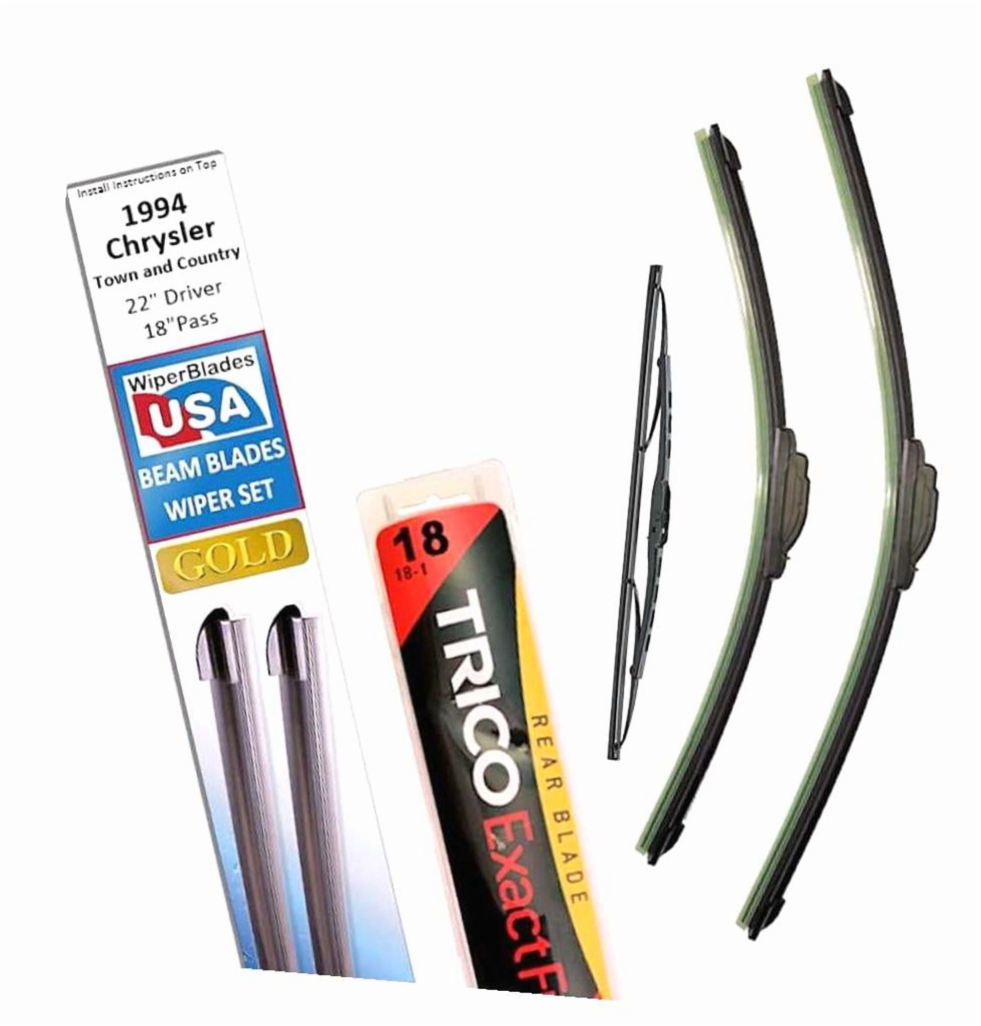 Myst Design Beam Wipers Set for 1994 Town and Country with Rear - Full ...