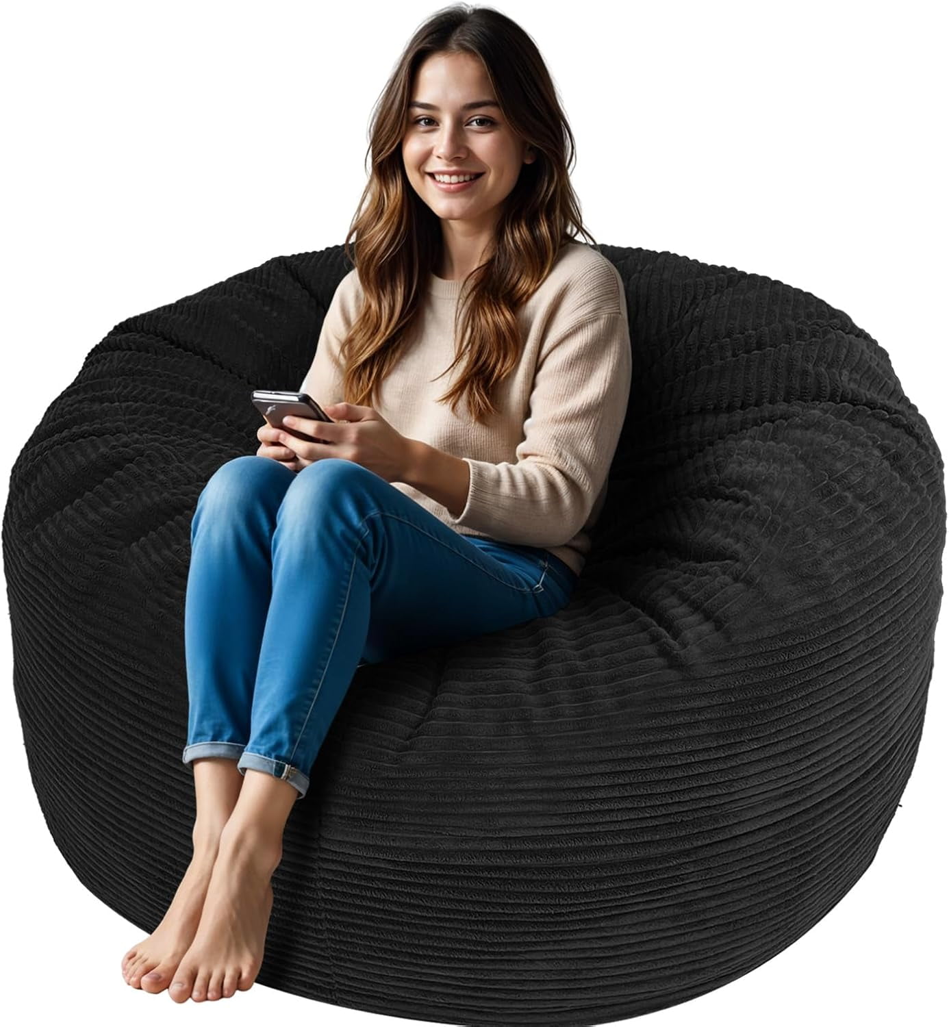 Myst Design Bean Bag Chair for Adults, 3FT -Rebound Memory Bean Bag ...