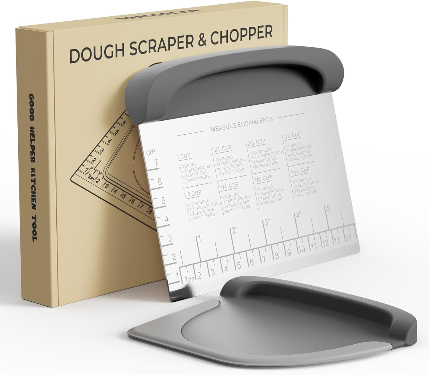 Myst Design Bench Scraper Dough Cutter Tool - Bowl Pastry Scraper for ...