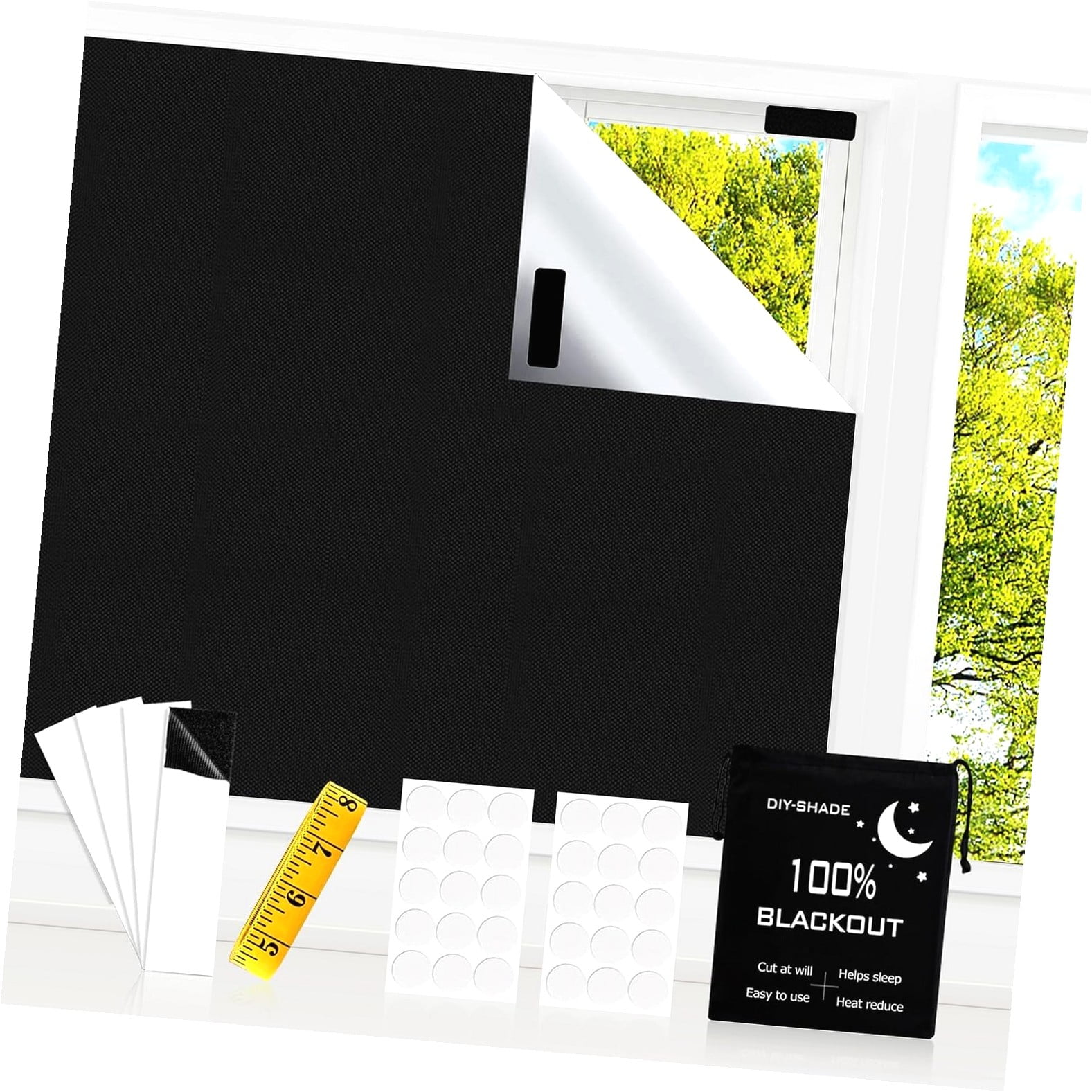 Myst Design Blind, 118x57 Inches Out Blinds Stick Window Temporary ...