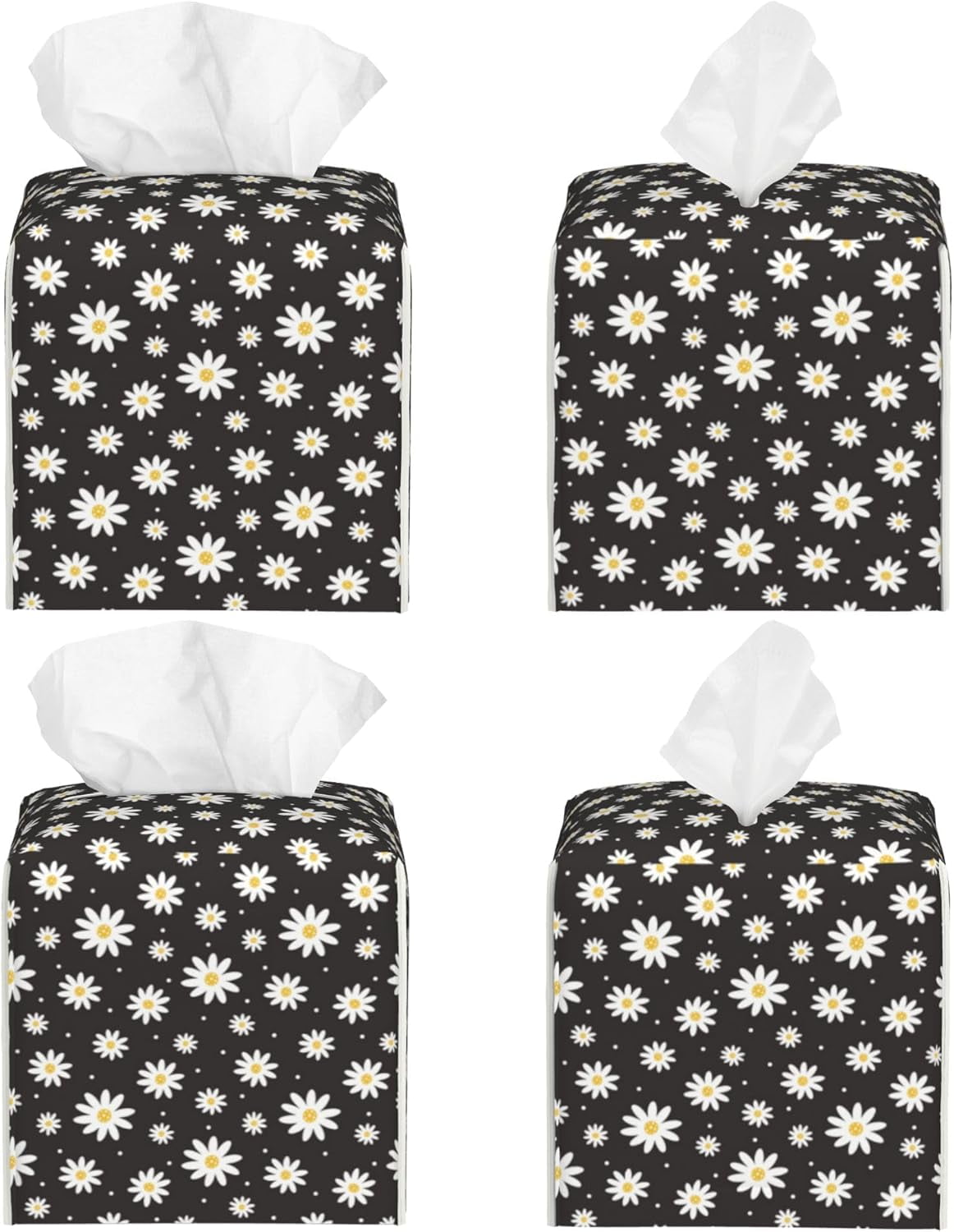 Myst Design Bohemian Tissue Box Cover, Square Floral Leather Tissue ...