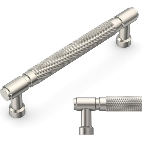 Myst Design Brushed Satin Nickel Knurled Cabinet Pulls 5 Inch (128mm ...