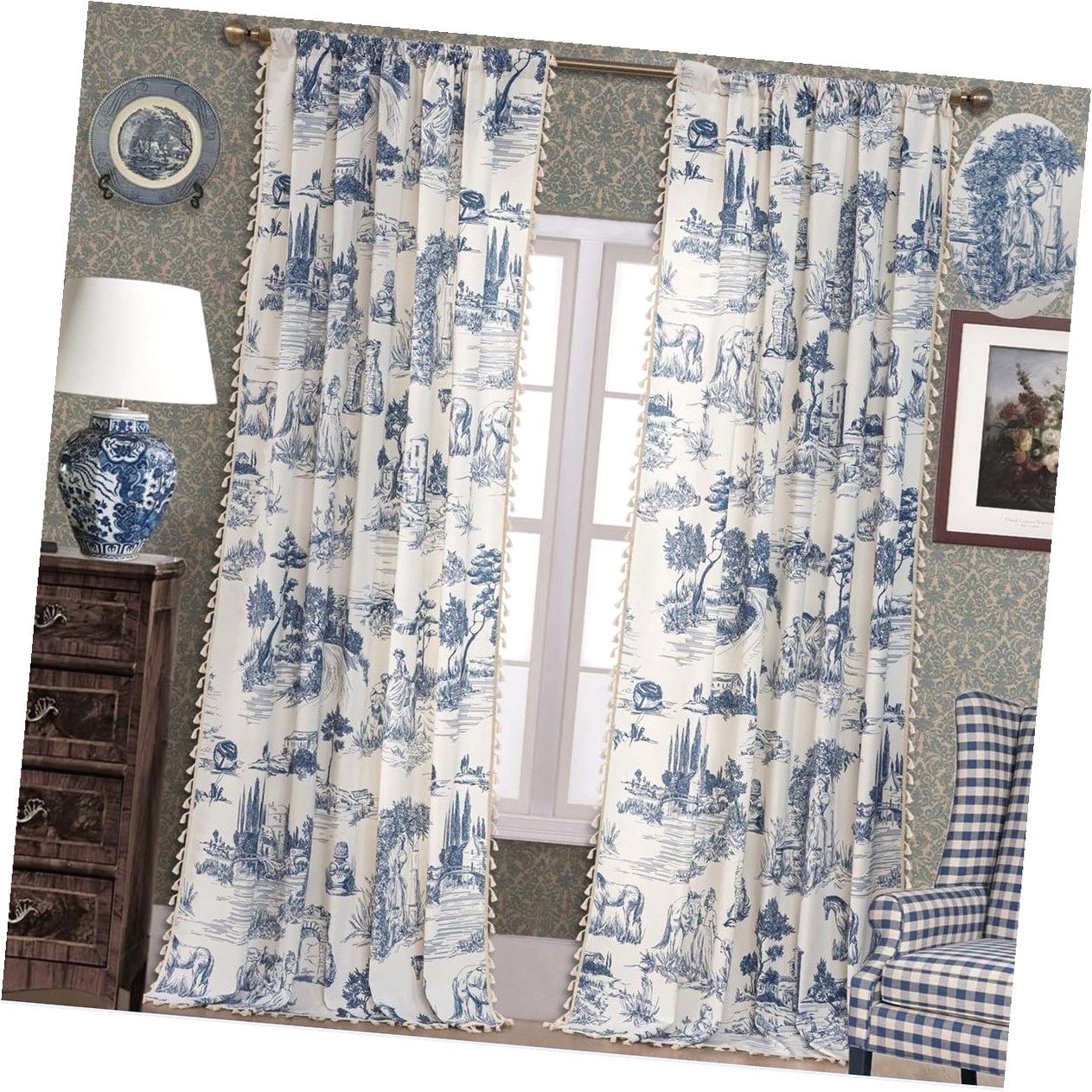 Myst Design -CHU Blue Curtains 2 Panel Set Drapes for Bedroom Aesthetic ...