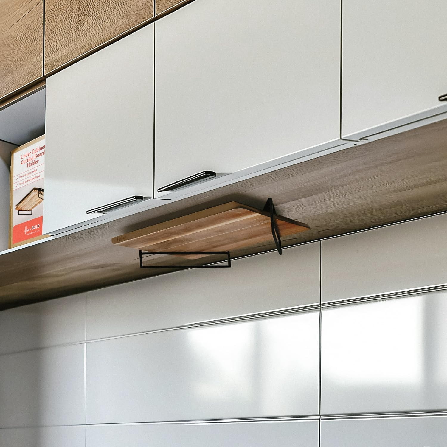 Myst Design Under Cabinet Cutting Board Holder - 2 Layer Metal Cutting ...