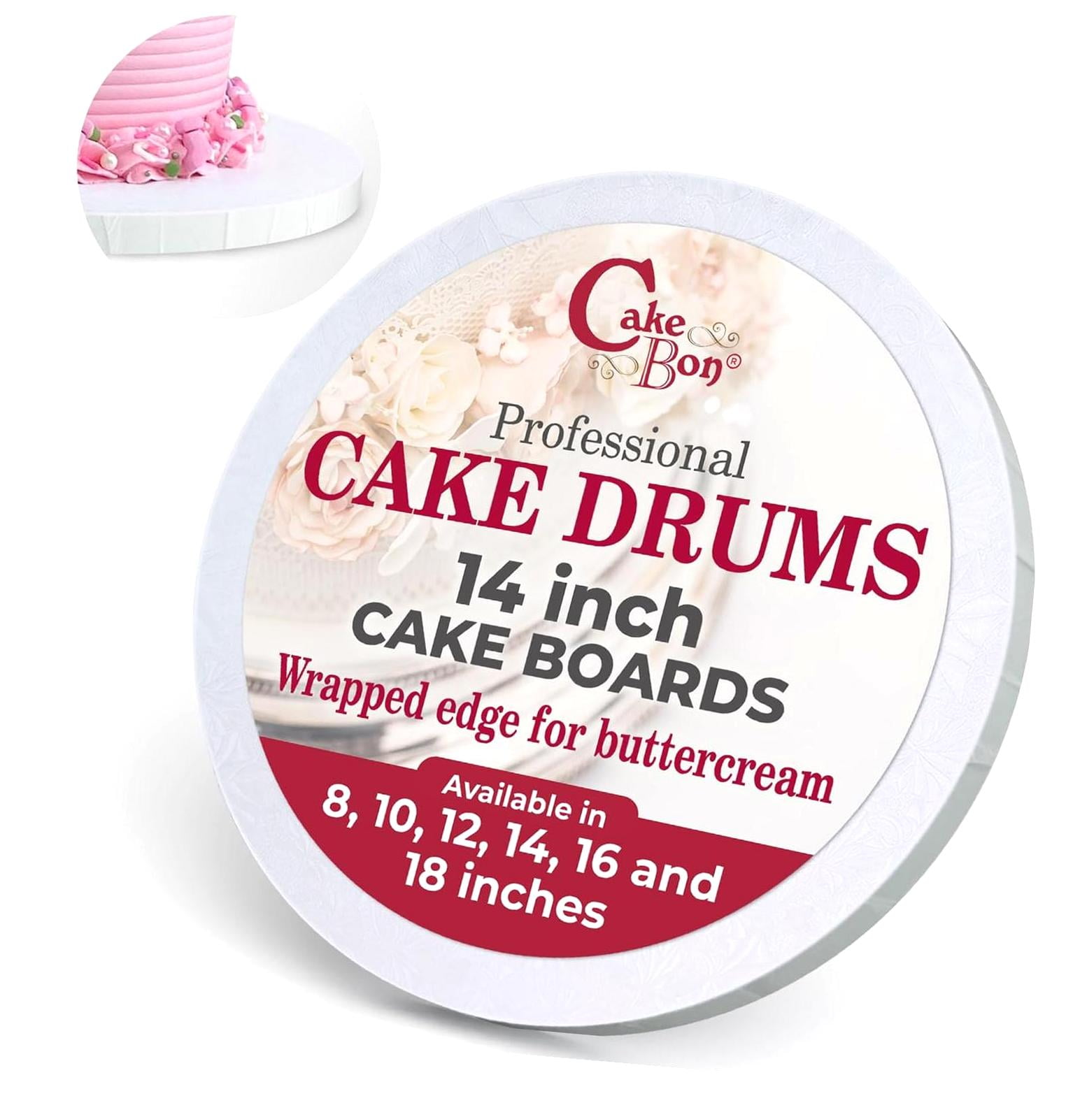Myst Design Cake Boards - 1/2 Inch Thick Drums - 14 Inch Professional ...